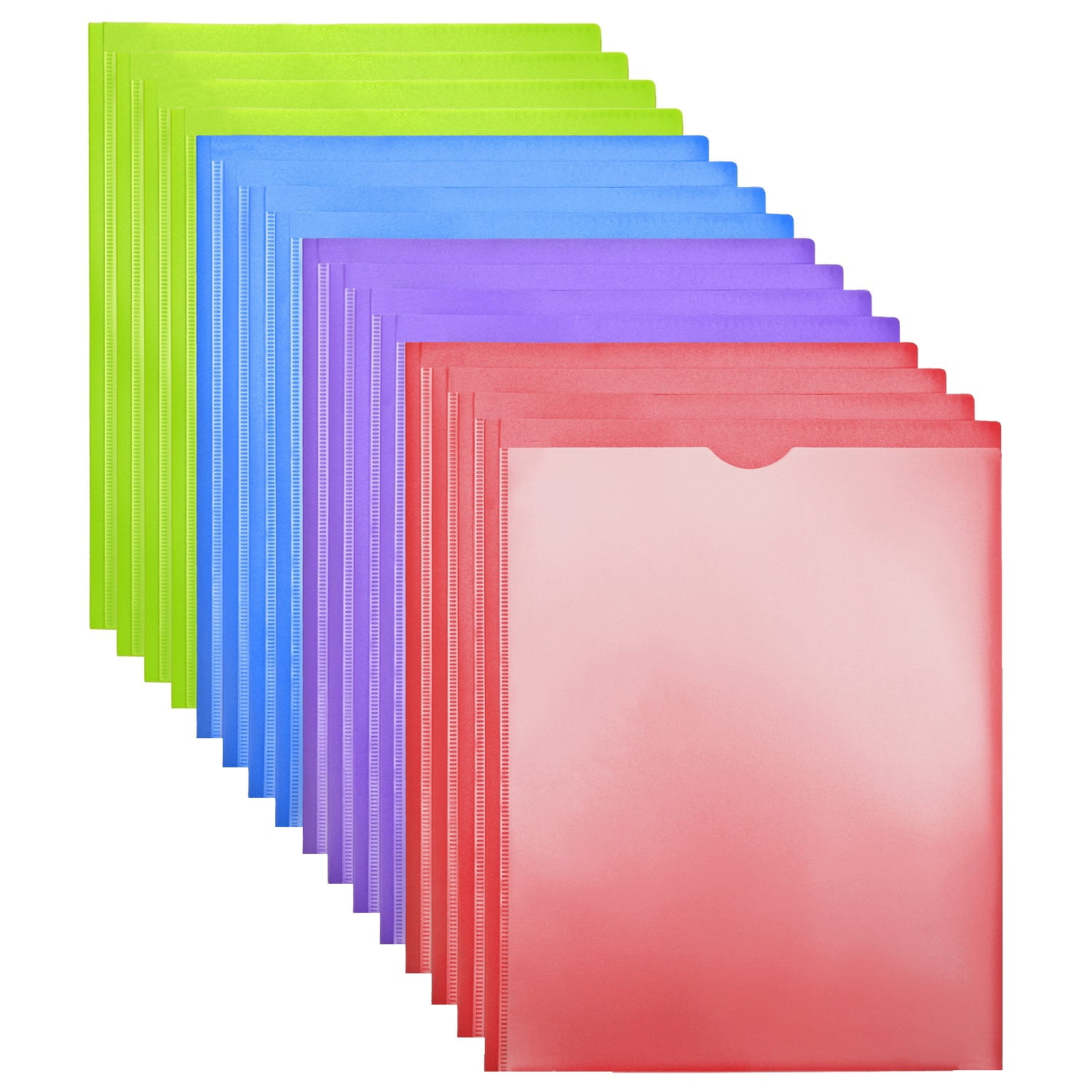 RYWESNIY Heavy Duty Plastic Folder with 3 Prongs and Clear Front Pocket ...