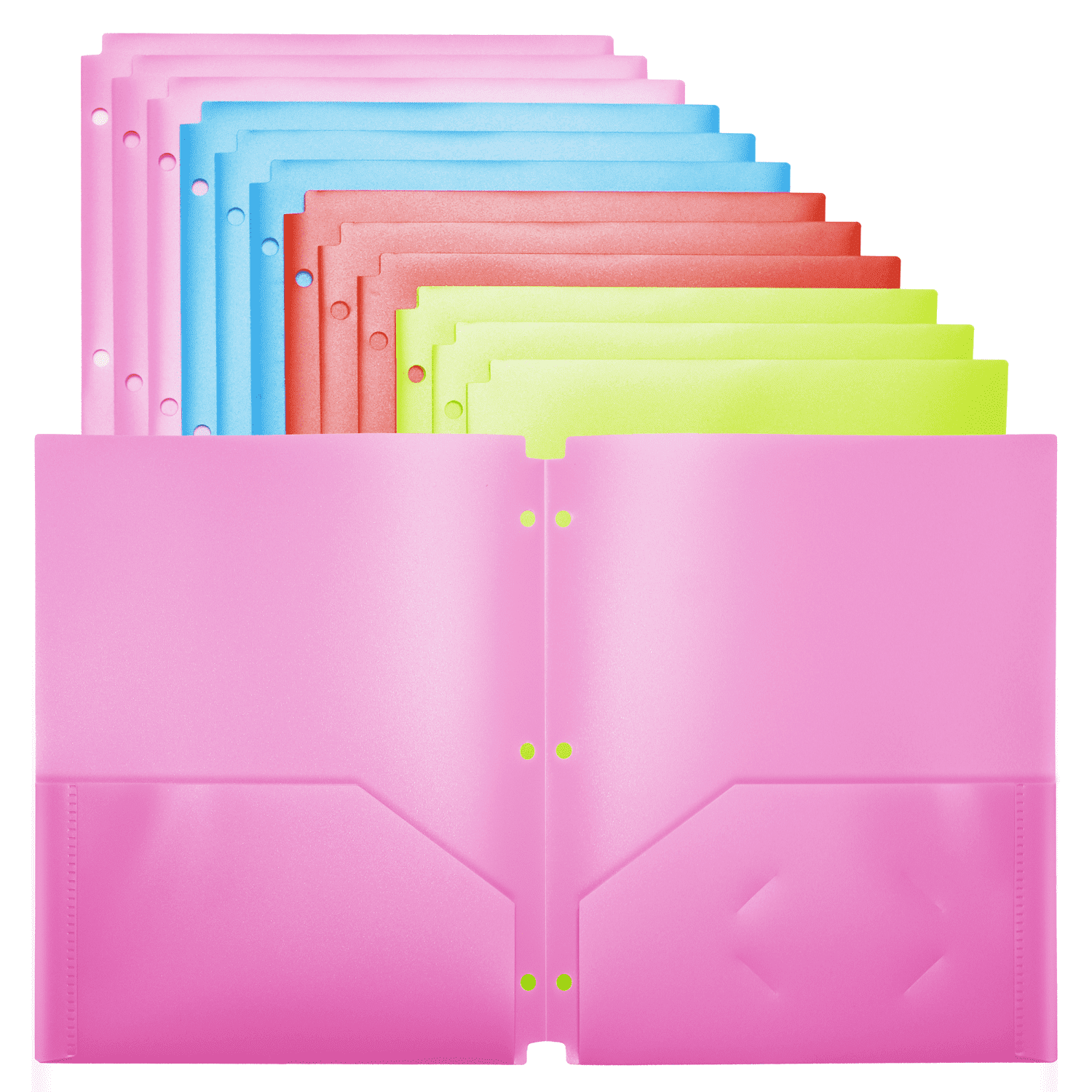 RYWESNIY Durable Plastic Folders with Pockets, 3 Hole Punch for 3 Ring ...