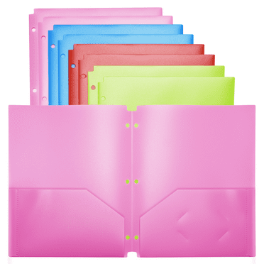 BAZIC Poly Envelope Binder Pocket Folder, 3 Hole Punched, Clear Letter ...