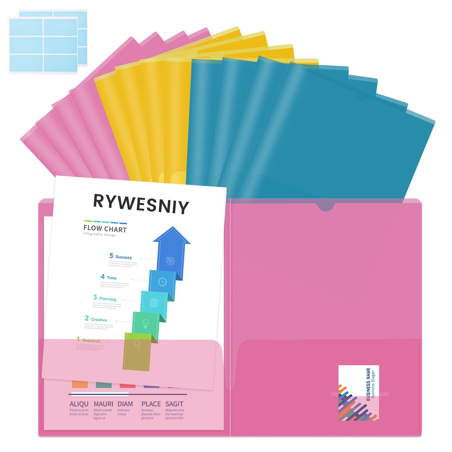 RYWESNIY Durable, Sturdy, Colored Plastic Pocket Folders, 4 Pockets ... RYWESNIY Durable, Sturdy, Colored Plastic Pocket Folders, 4 Pockets ...