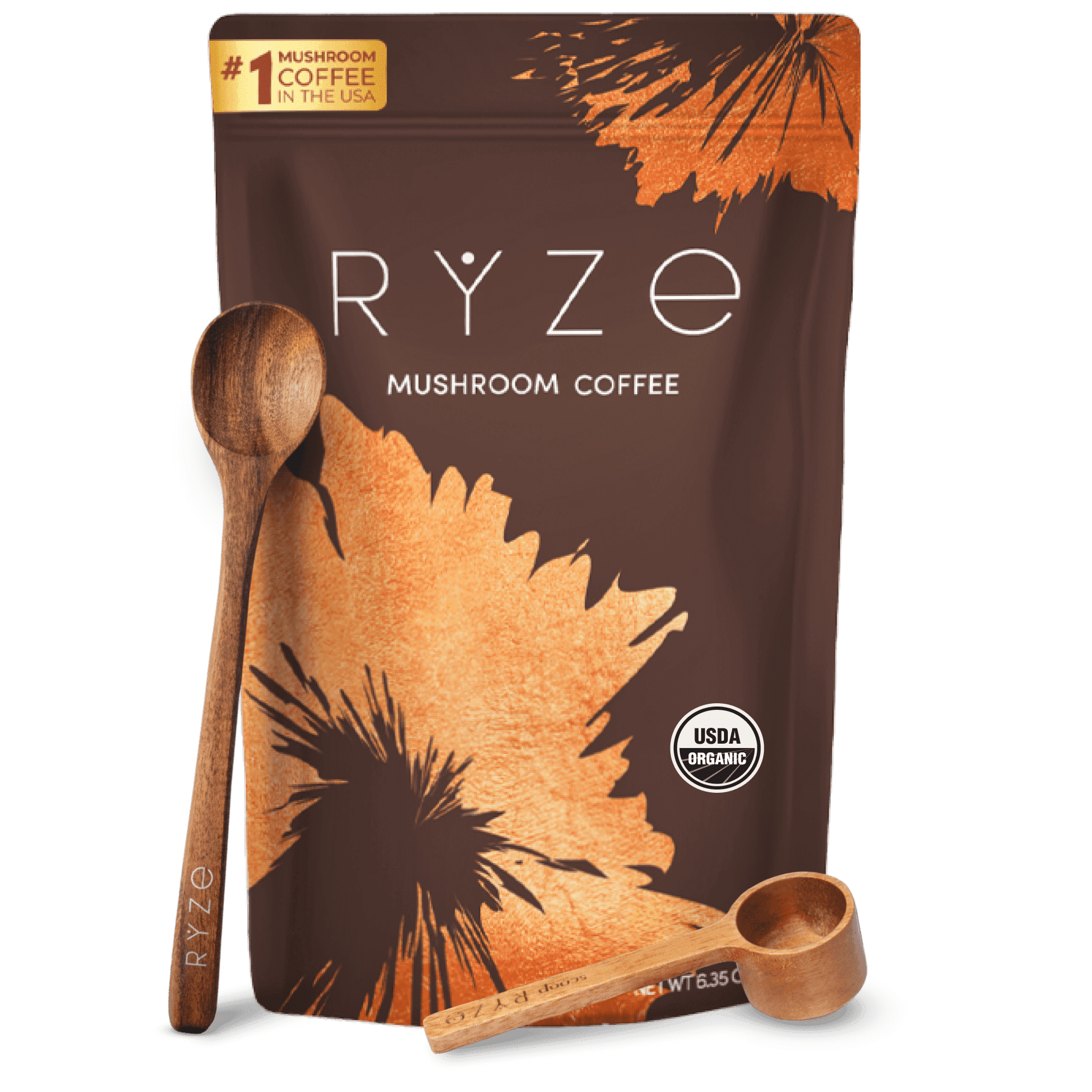 RYZE Mushroom Coffee USDA Organic with 6 Adaptogenic Mushrooms and MCT ...