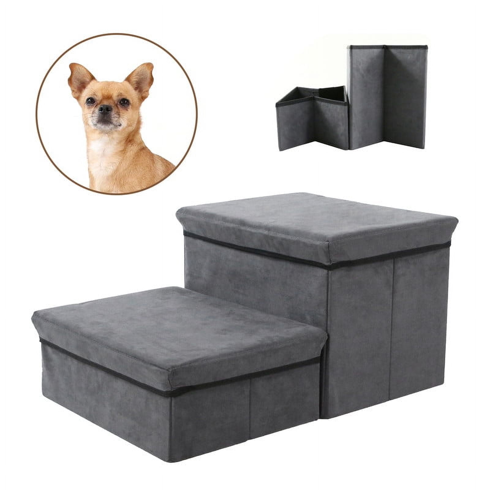RYpetmia Dog Stairs with Storage, Foldable Dog Steps for Small Dogs,2 ...