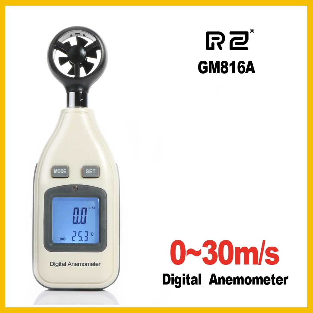RZ Anemometer Portable Anemometro Thermometer GM816 Wind Speed Gauge ...
