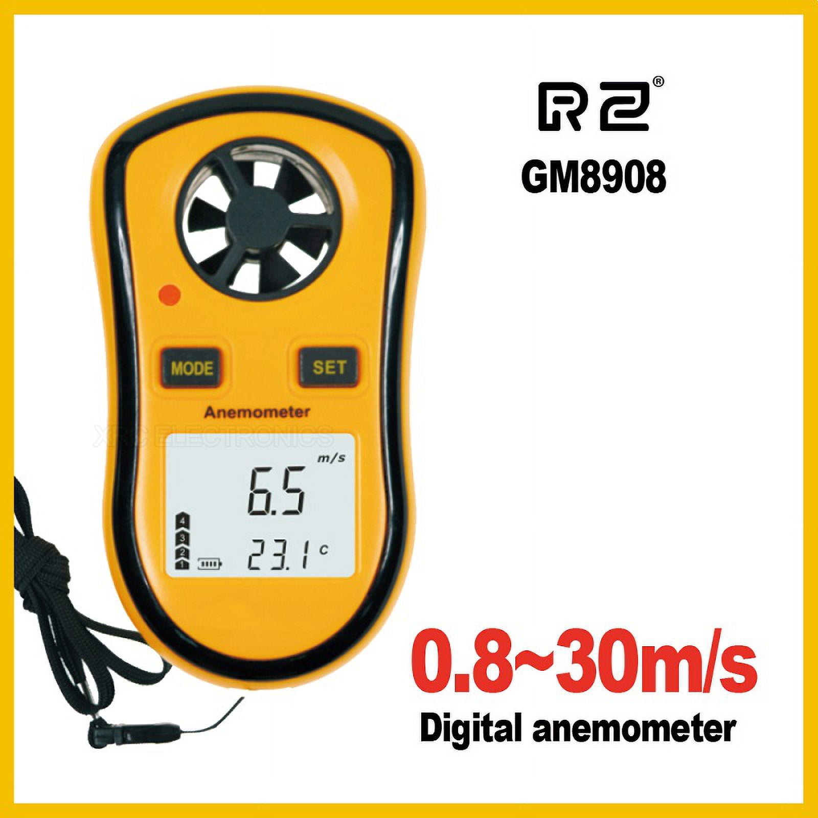 RZ Anemometer Portable Anemometro Thermometer GM816 Wind Speed Gauge ...
