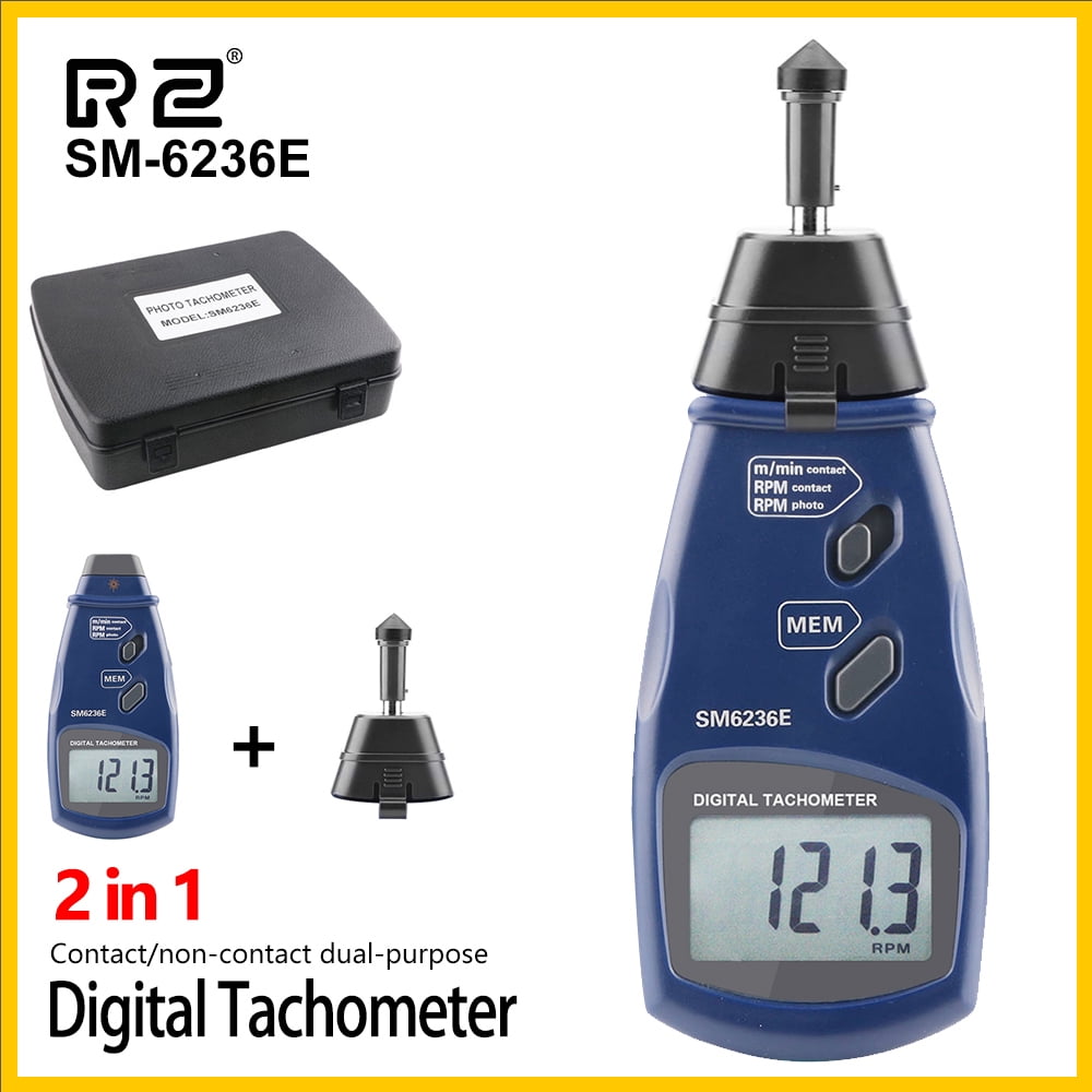 RZ High Quality Digital Laser Tachometer RPM Meter Non-Contact Rotation ...