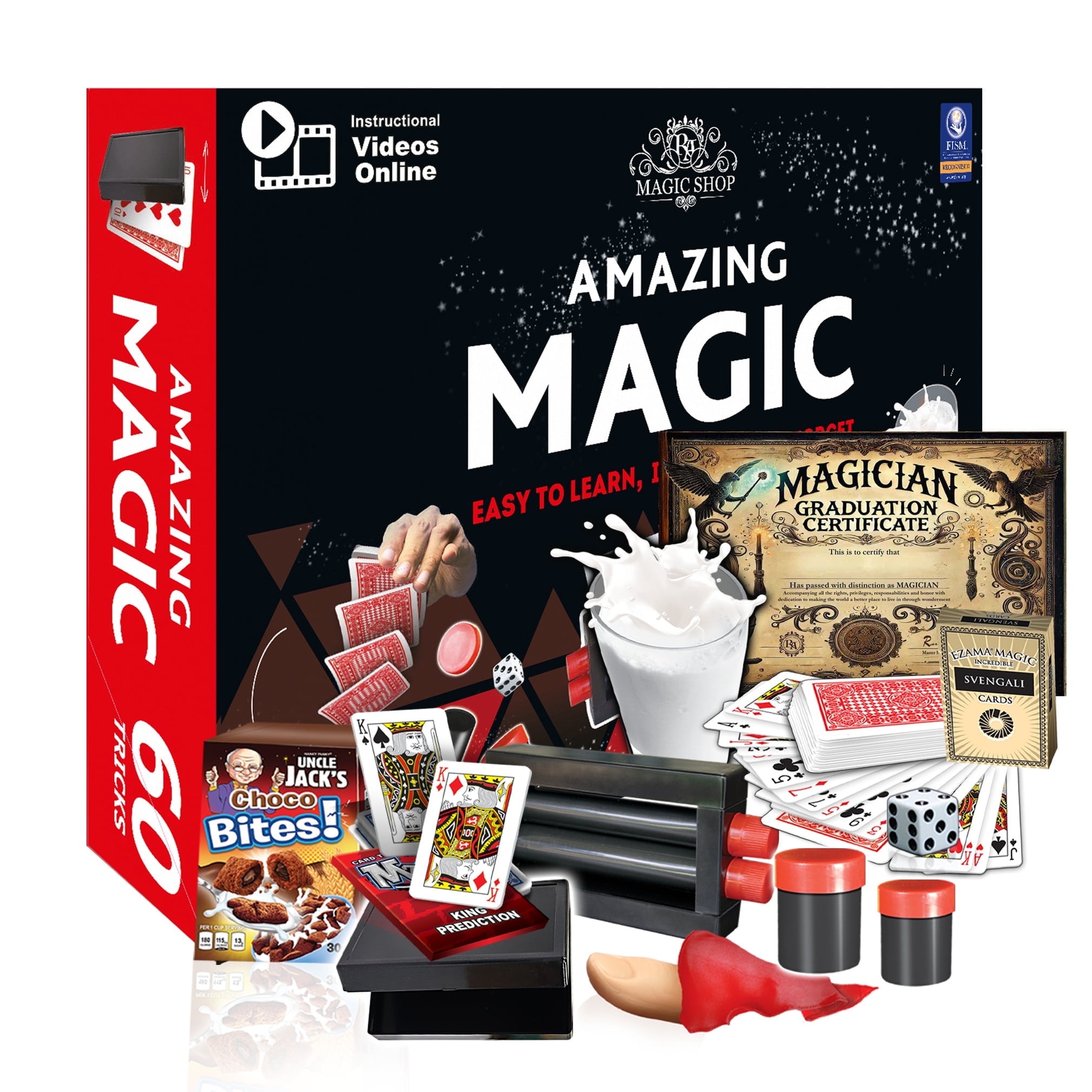 Amazing Magic Kit for Kids 8-12 – 60 Easy Tricks + Video | Magic Set ...