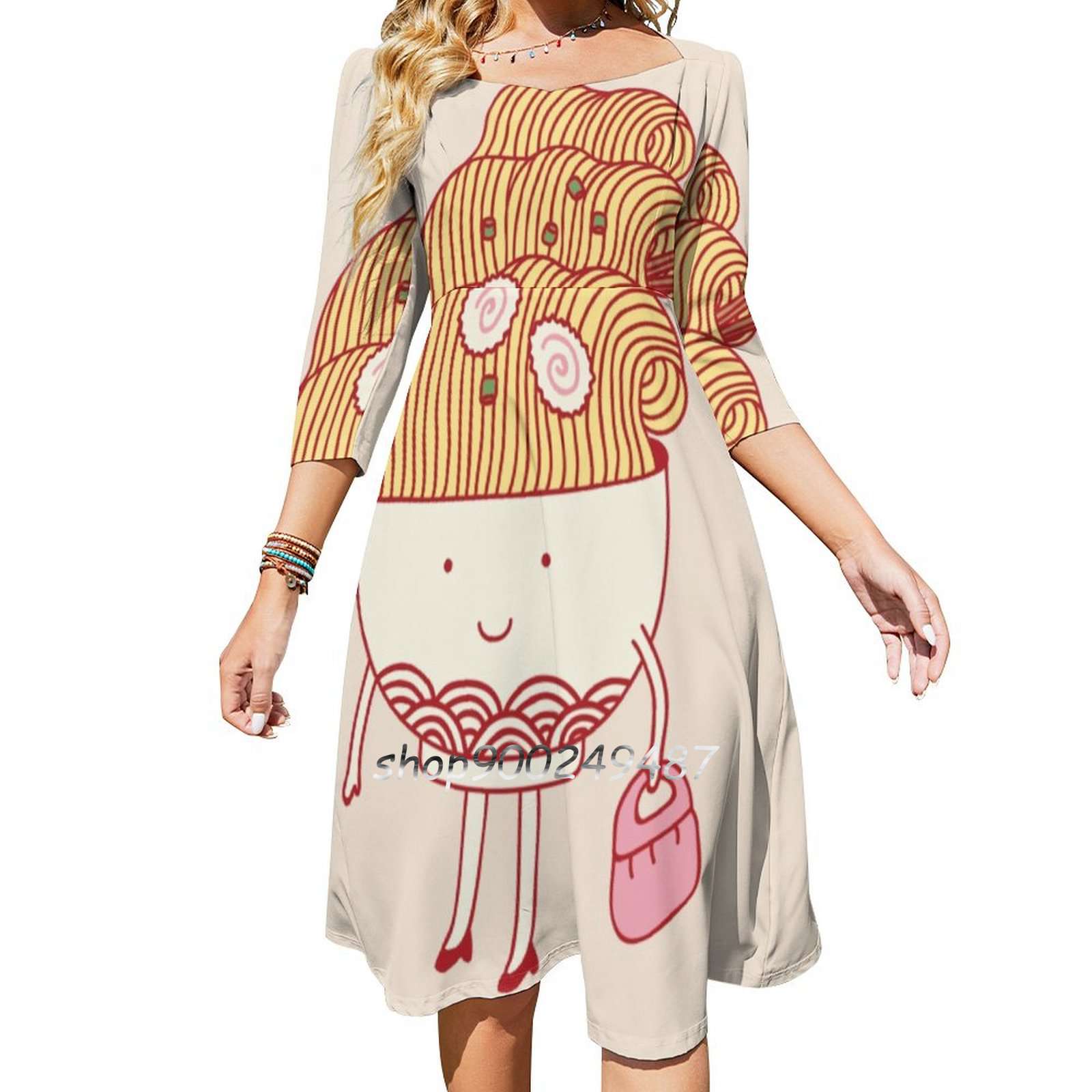Ra ( Wo ) Men Square Neck Dress Sweet Summer Dress Women Elegant Halter ...