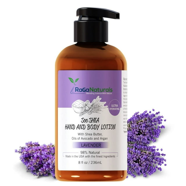 RaGaNaturals Lavender Hand & Body Lotion - All Natural, Vegan, Alcohol ...