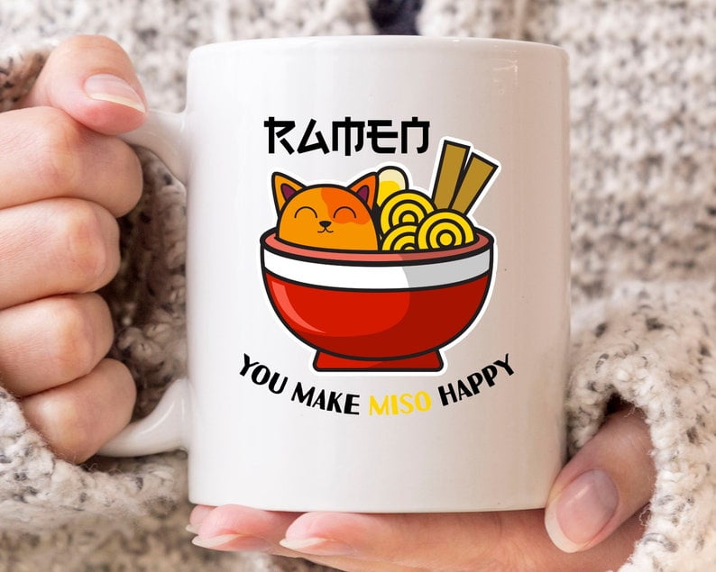 RaM1en You Make MiS1o Happy Mug, Funny Kitten Coffee Cup For RaM1en ...