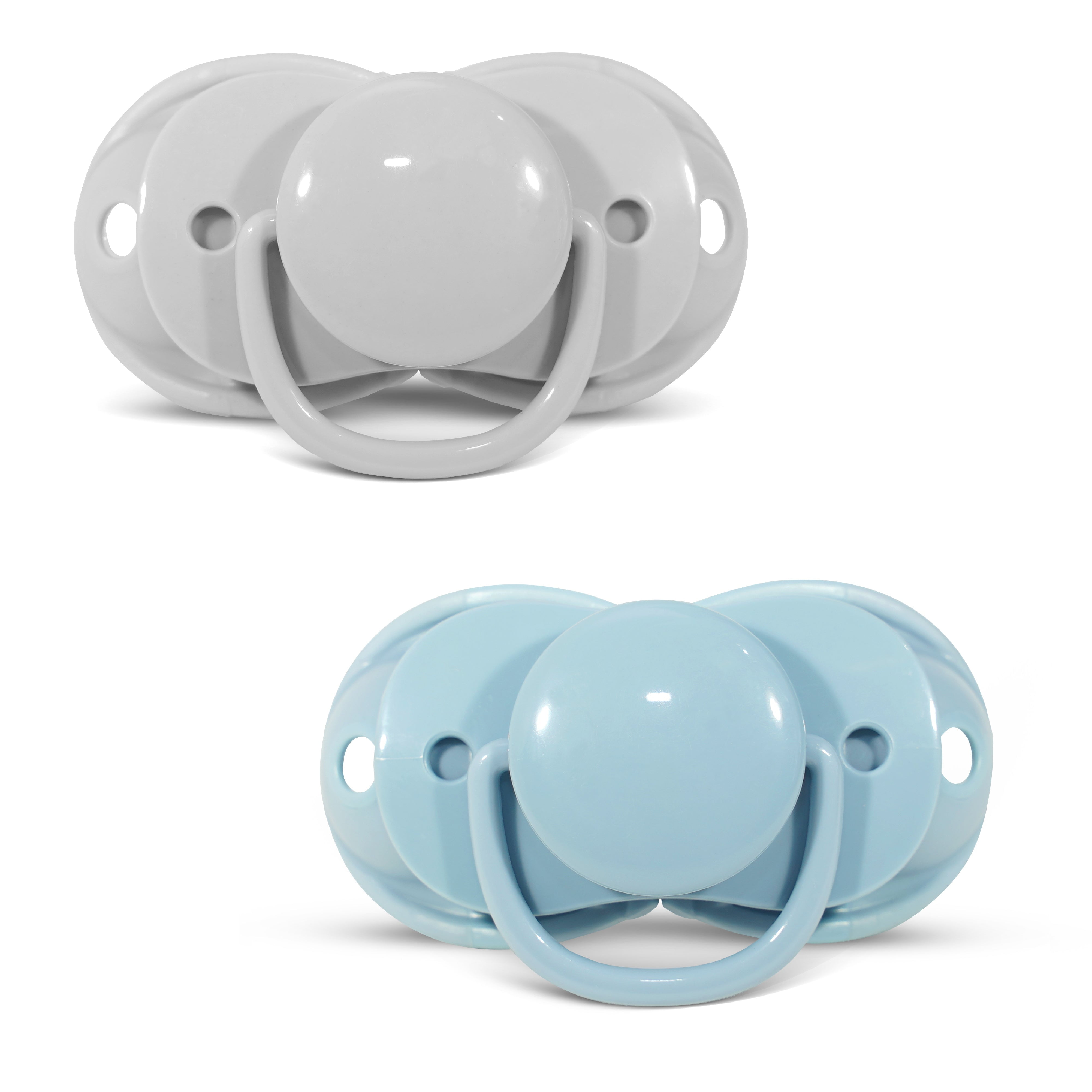 RaZbaby Keep-It-Kleen Pacifier, 0-36m, Blue & Gray, 2 Pacifiers ...