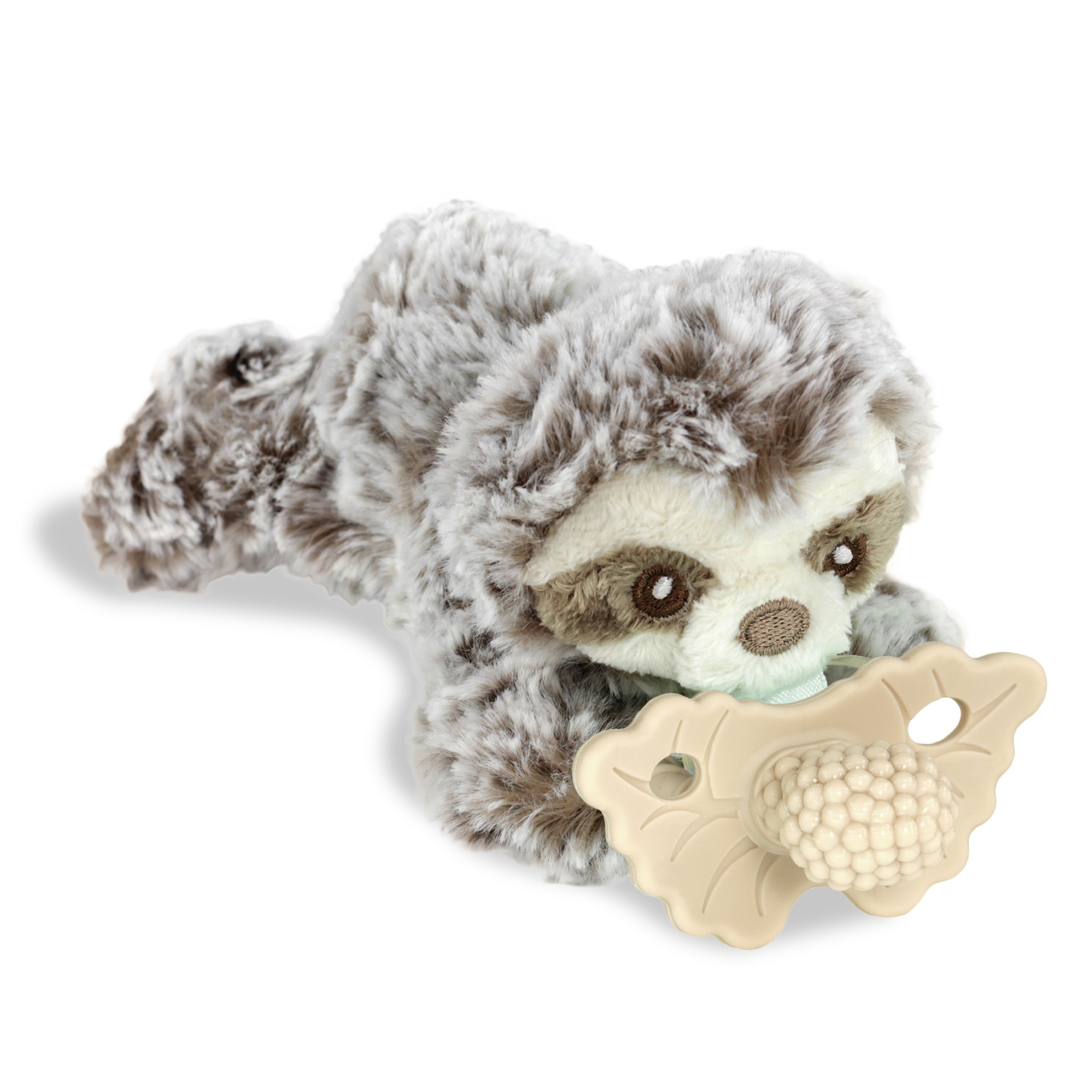 RaZbaby Teether Holder with Removable Silicone Teether, Soft Plush Toy ...