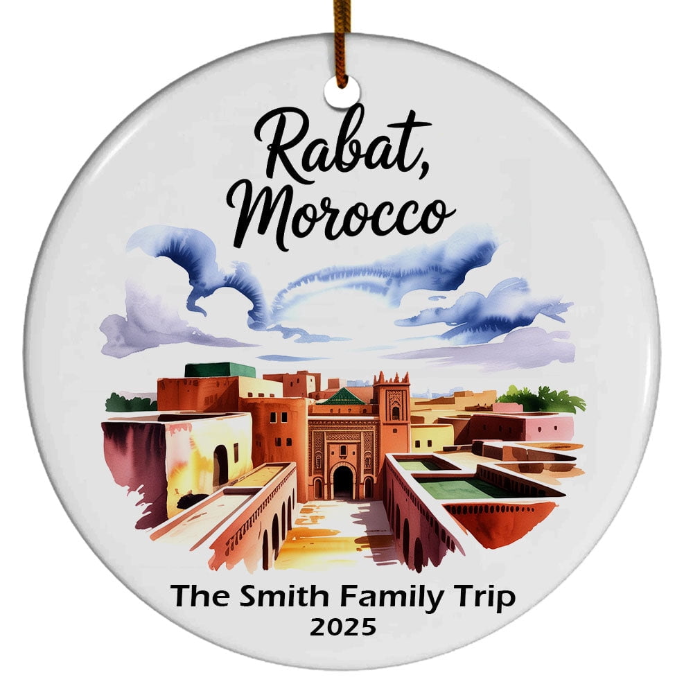 Rabat Morocco Christmas Ornament, Collection of City Travel Souvenirs ...