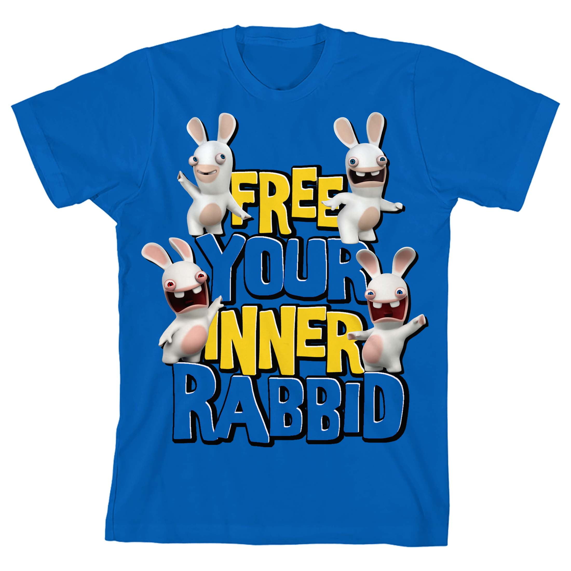 Rabbids Free Your Inner Rabbid Boy's Royal Blue T-shirt-XS - Walmart.com