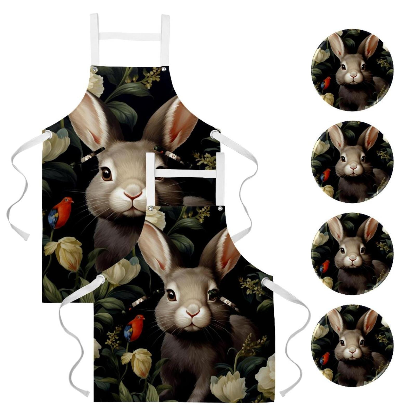 Rabbit 2 Pack Waterproof Chef Apron with Pockets and Badge Pins ...