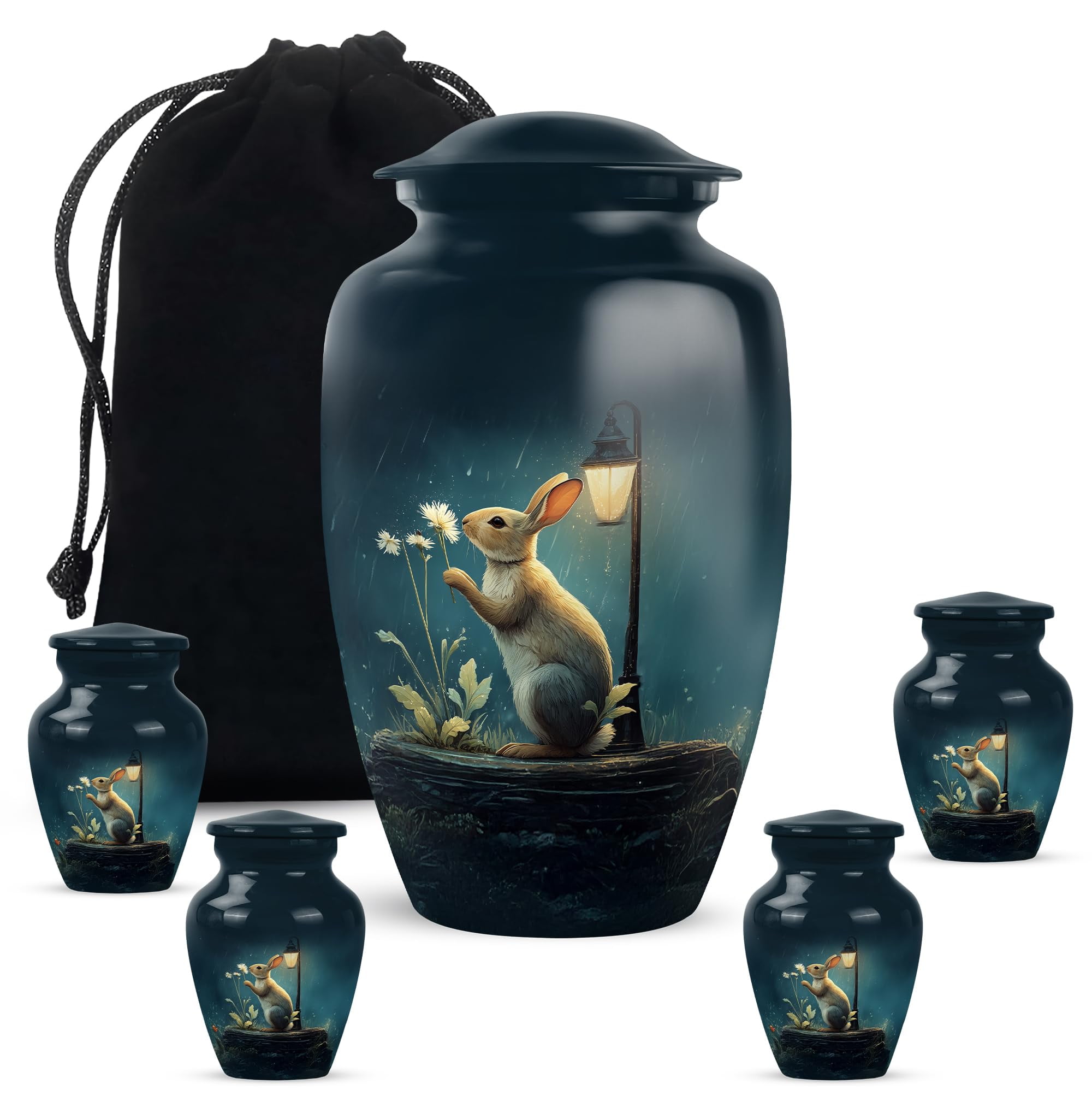 Rabbit Adult Cremation Funeral Urn for Human Ashes, Keepsake Memorial ...