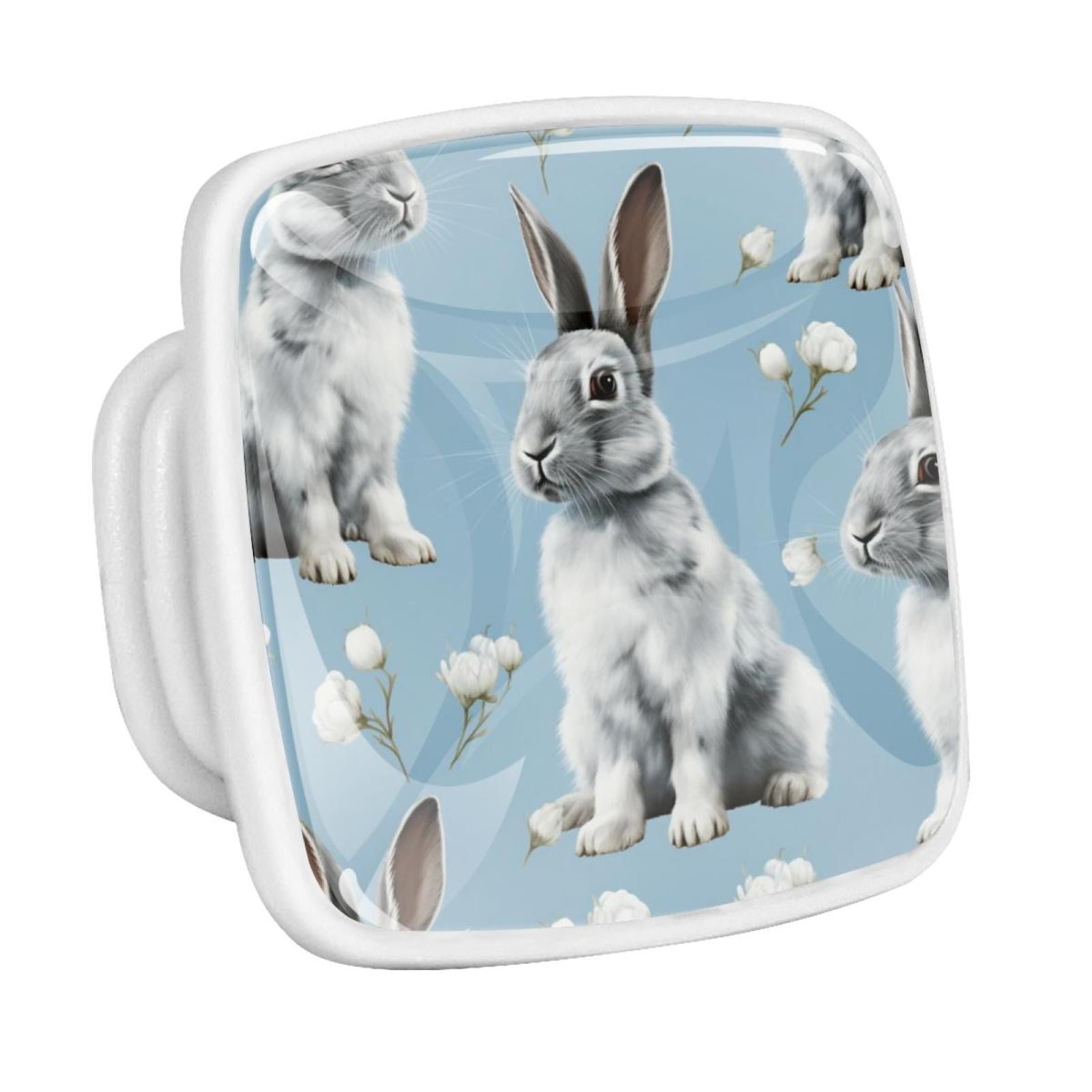 Rabbit Animal Fluorescent Drawer Pulls with Screws Square 4-Pack Glow ...