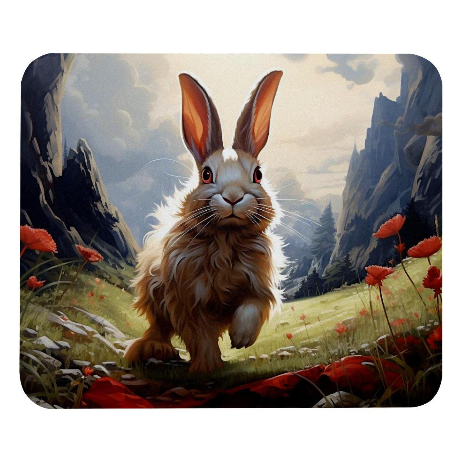 Rabbit Animal Pattern Mousepad Square Thickness 2mm Desk Mat Office ...