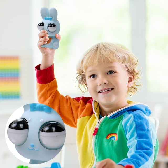 Rabbit Animal Squeeze Toys with Pop Out Eyes Eye Popping Stress Relief ...