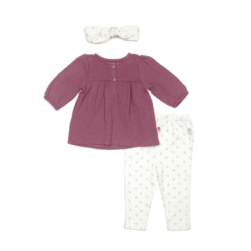 Rabbit+Bear 100% Organic Cotton 3 Piece Tunic and Headband Set,12 ...
