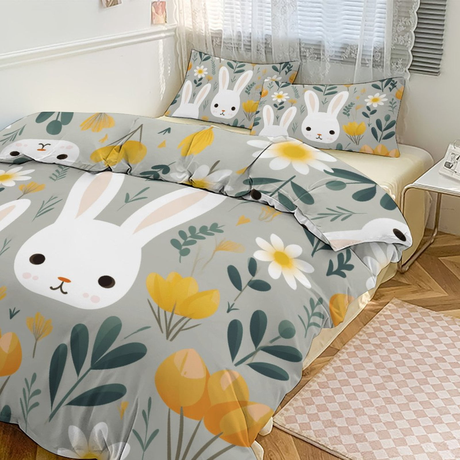 Rabbit Bedding Set with Zipper Closure for Girls & Boys - Walmart.com
