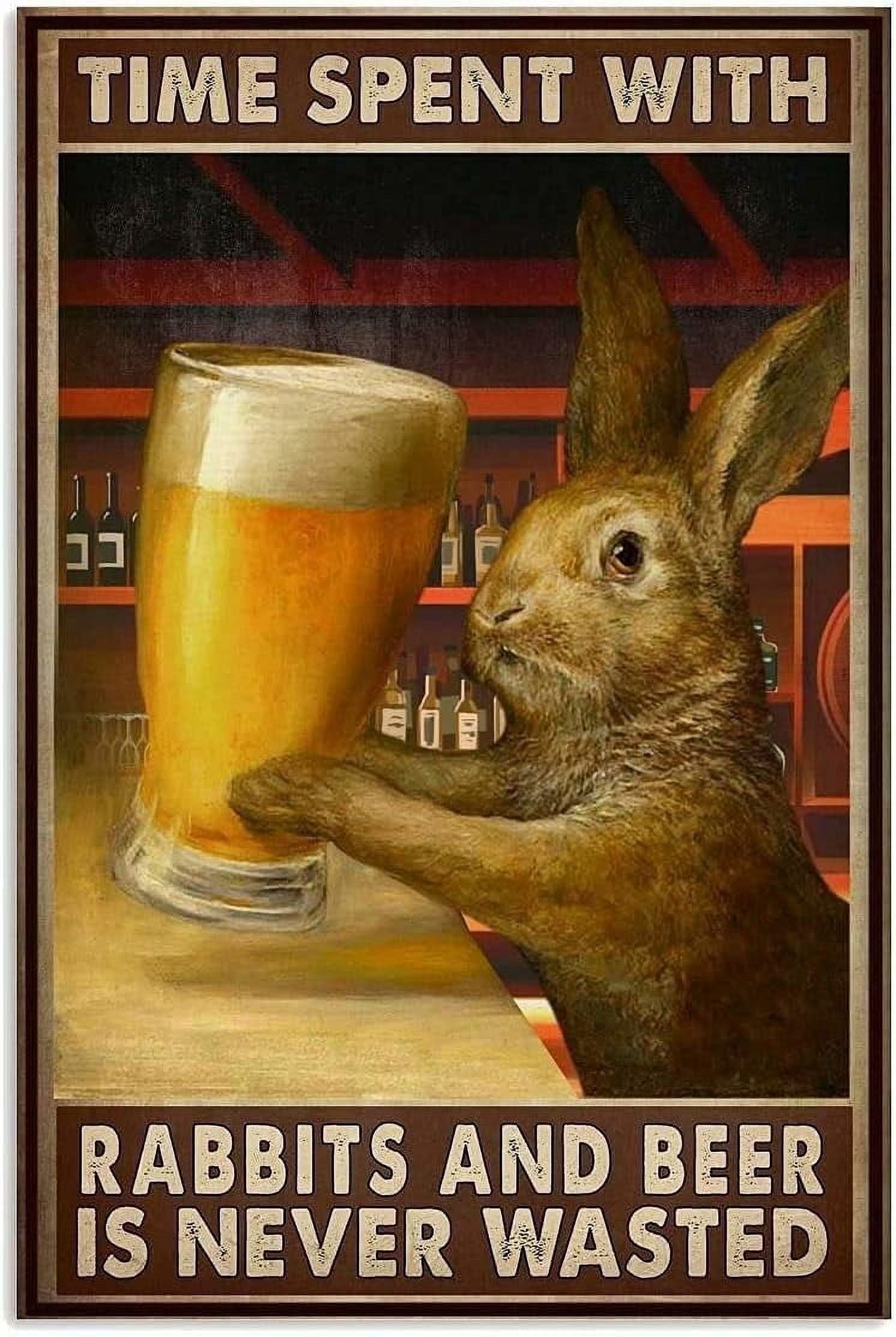 Rabbit And Beer Diamond Art Painting Kits for Adults 5D Time Spent With ...