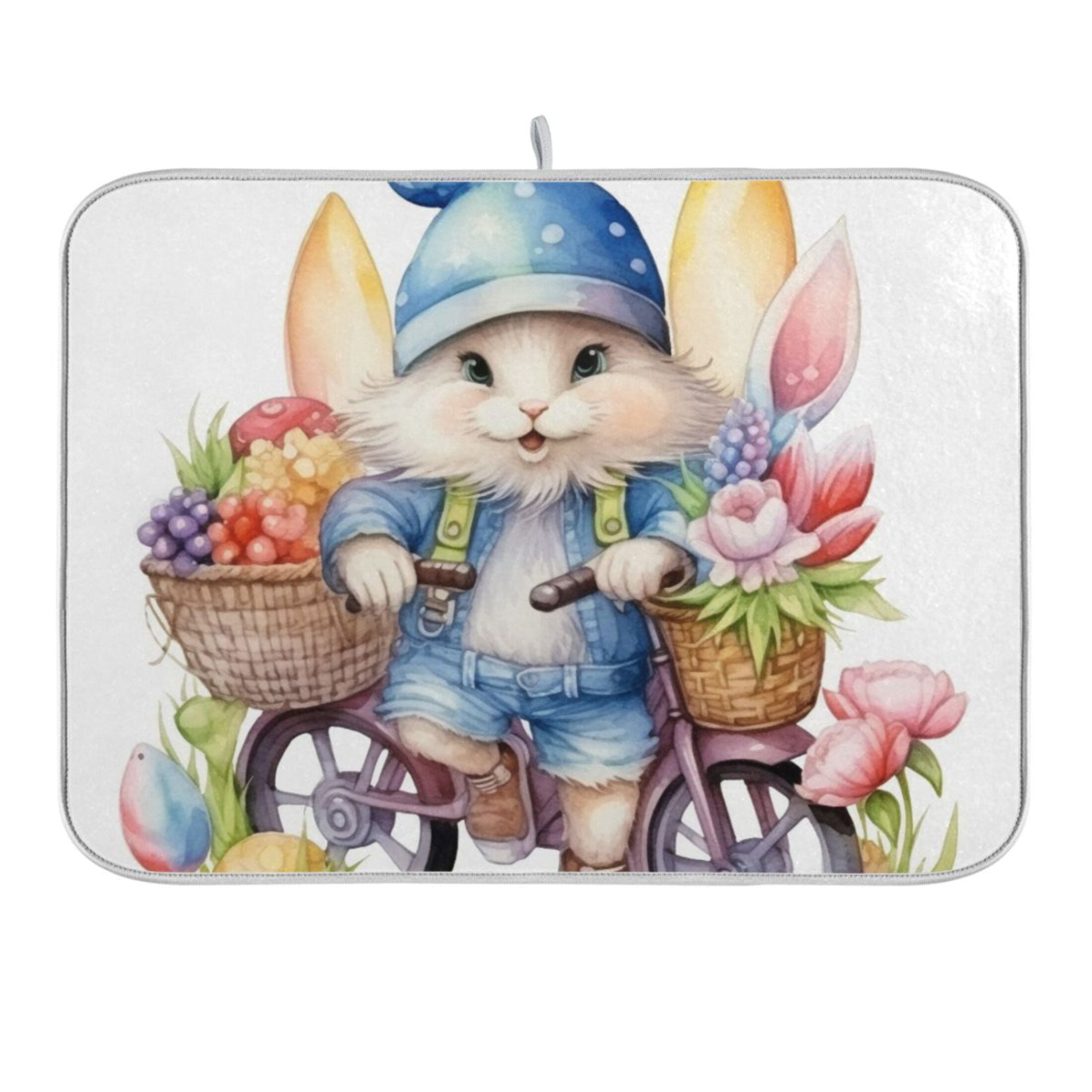 Rabbit Bike Fruit Dish Drying Mat for Kitchen Counter 16x18 In ...