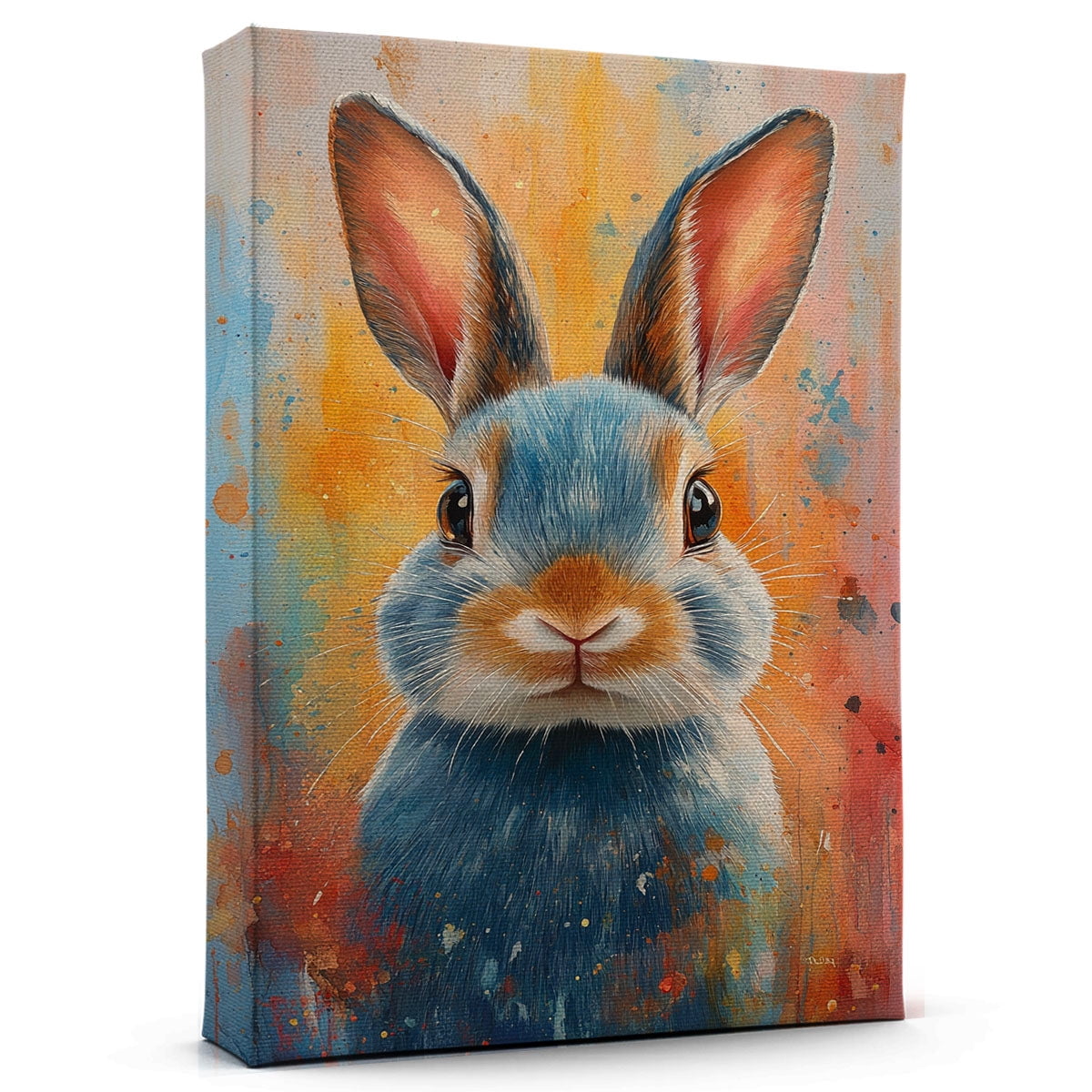 Rabbit Blue Canvas Art Animals, Colorful Rabbit Blue Canvas Pictures ...