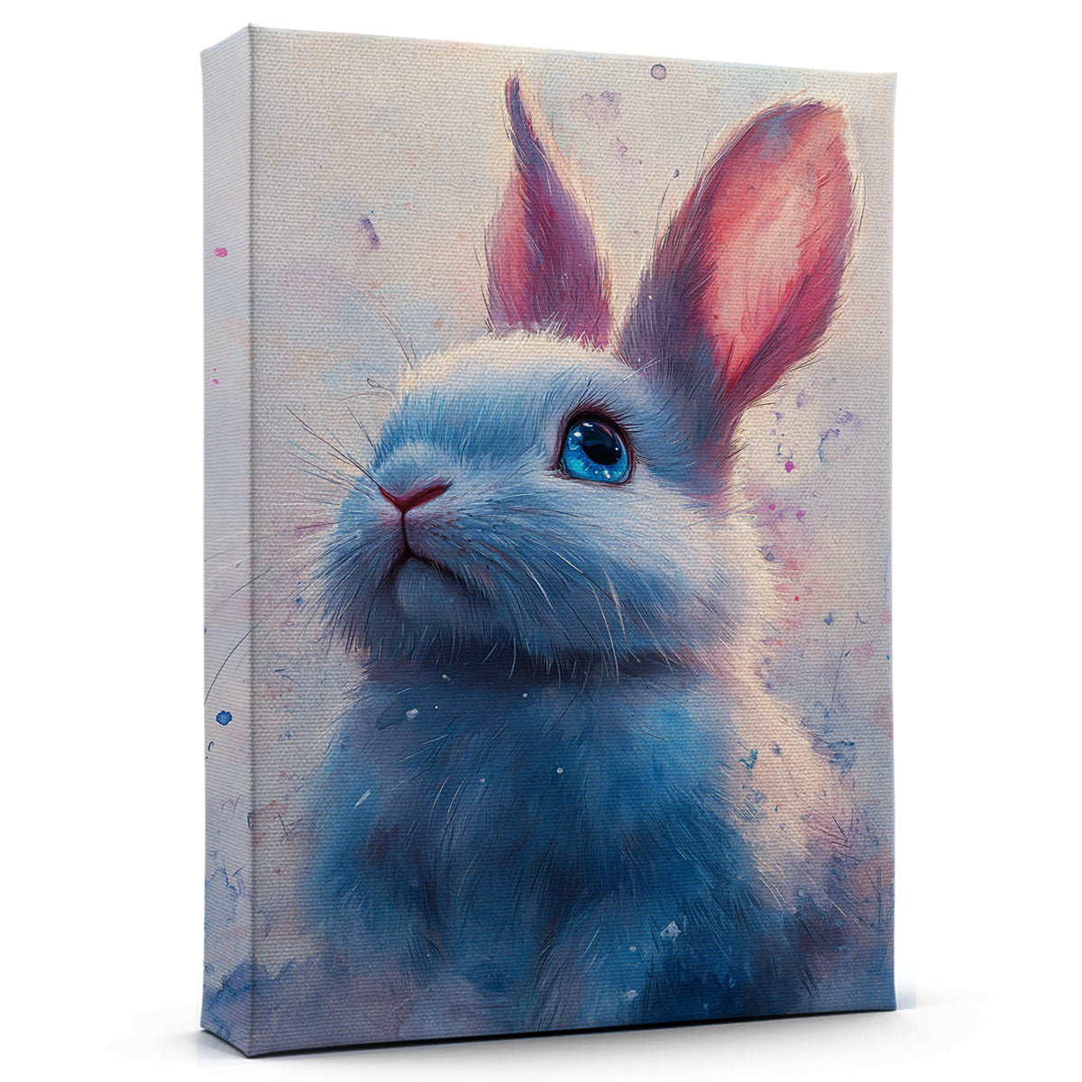 Rabbit Blue Eyed White Netherland Dwarf Art Print Canvas, Animal Decor ...