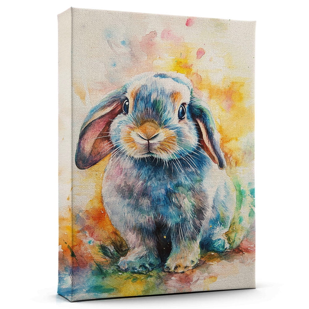 Rabbit Blue French Lop Canvas Wall Art Animal Decor, Rabbit Blue French ...