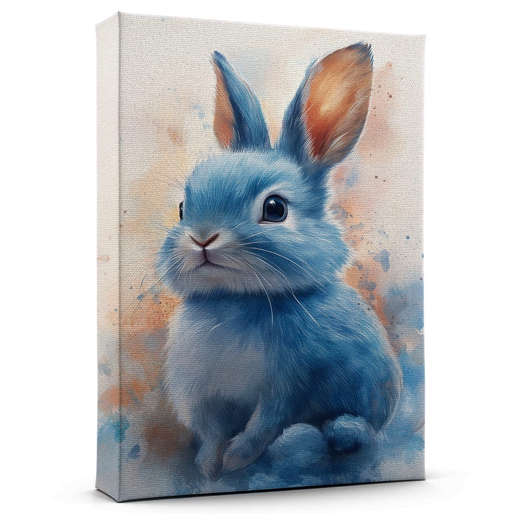 Rabbit Blue Tan Netherland Dwarf Canvas For Wall, Funny Animal Decor ...