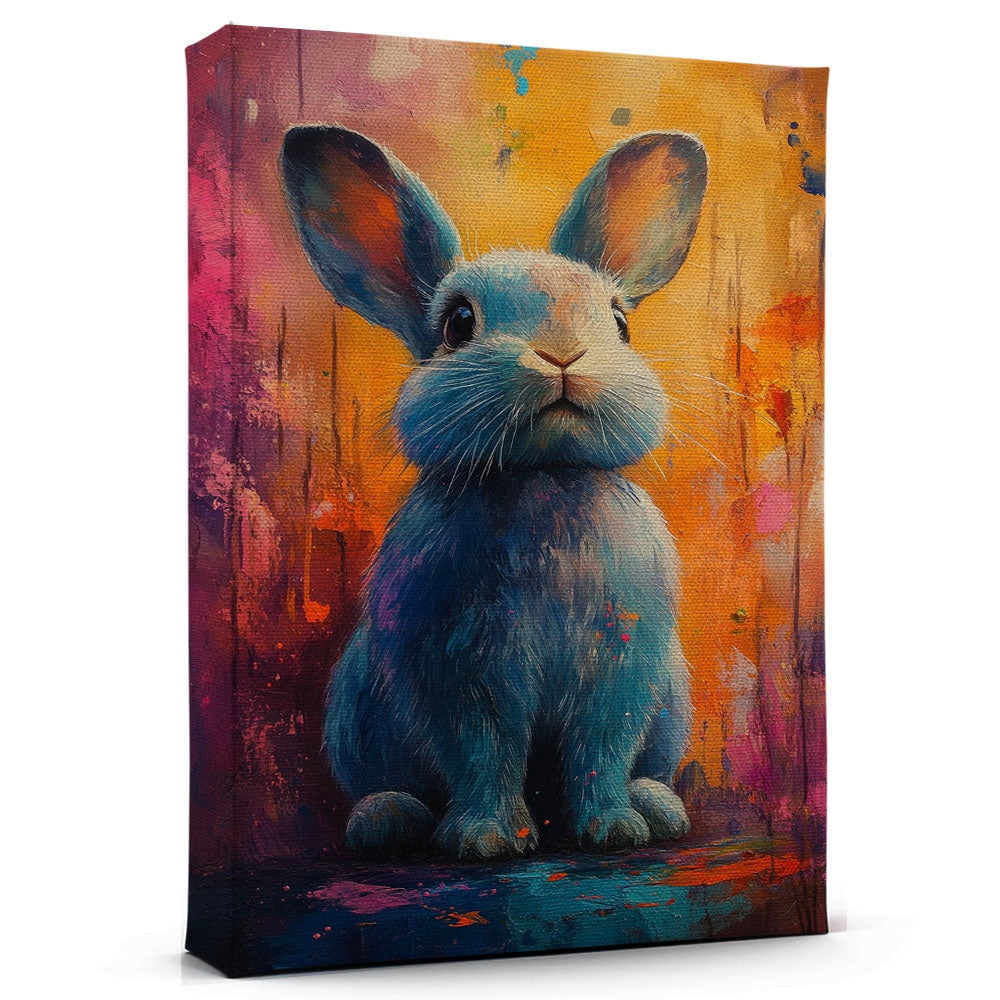 Rabbit Blue Tort Holland Lop Canvas Painting Animal Artwork,Colorful ...