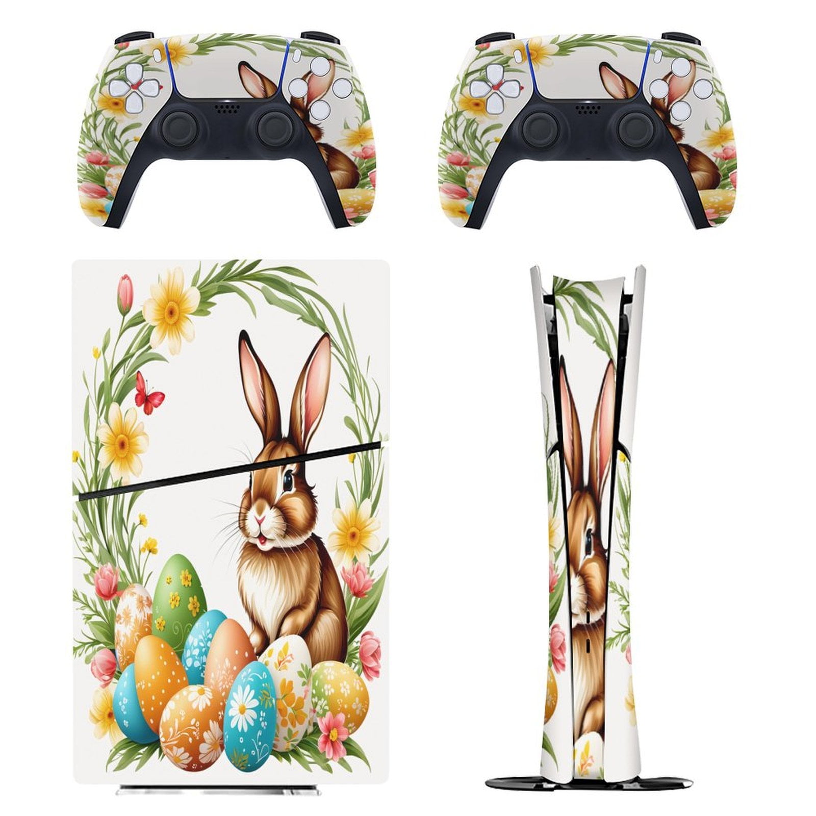 Rabbit, Border, Easter Egg PS5/PS5 Slim Digital Disc Skin Sticker For ...