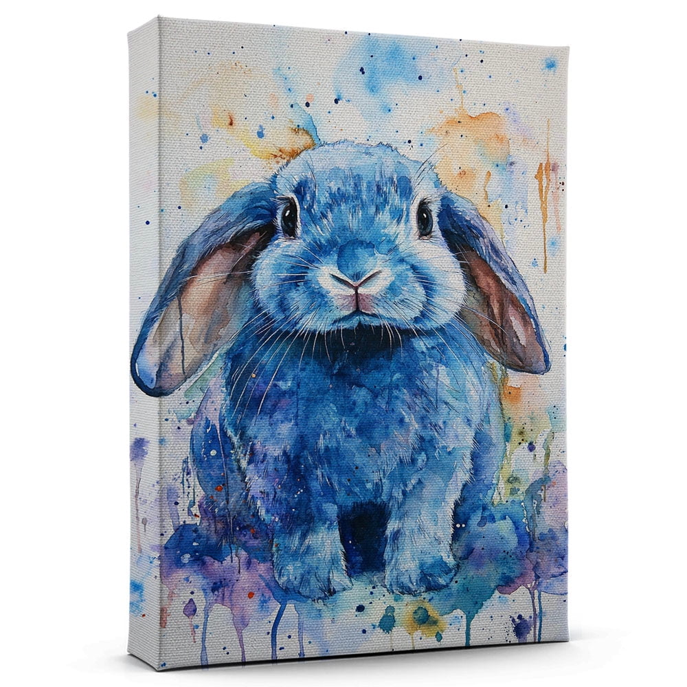 Rabbit Broken Blue Holland Lop Canvas Wall Art For Bedroom Office Wall ...