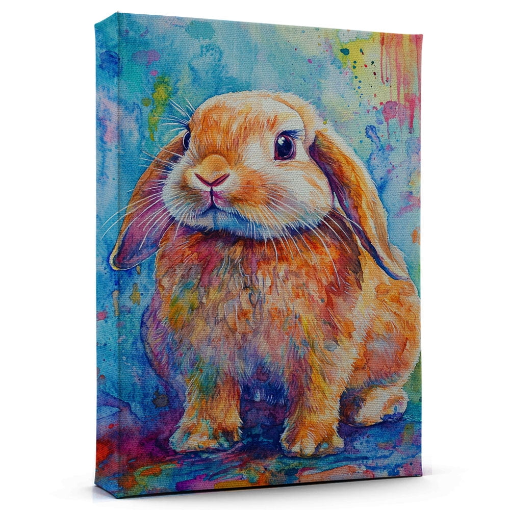 Rabbit Broken Orange Holland Lop Canvas Wall Art For Bedroom Office ...