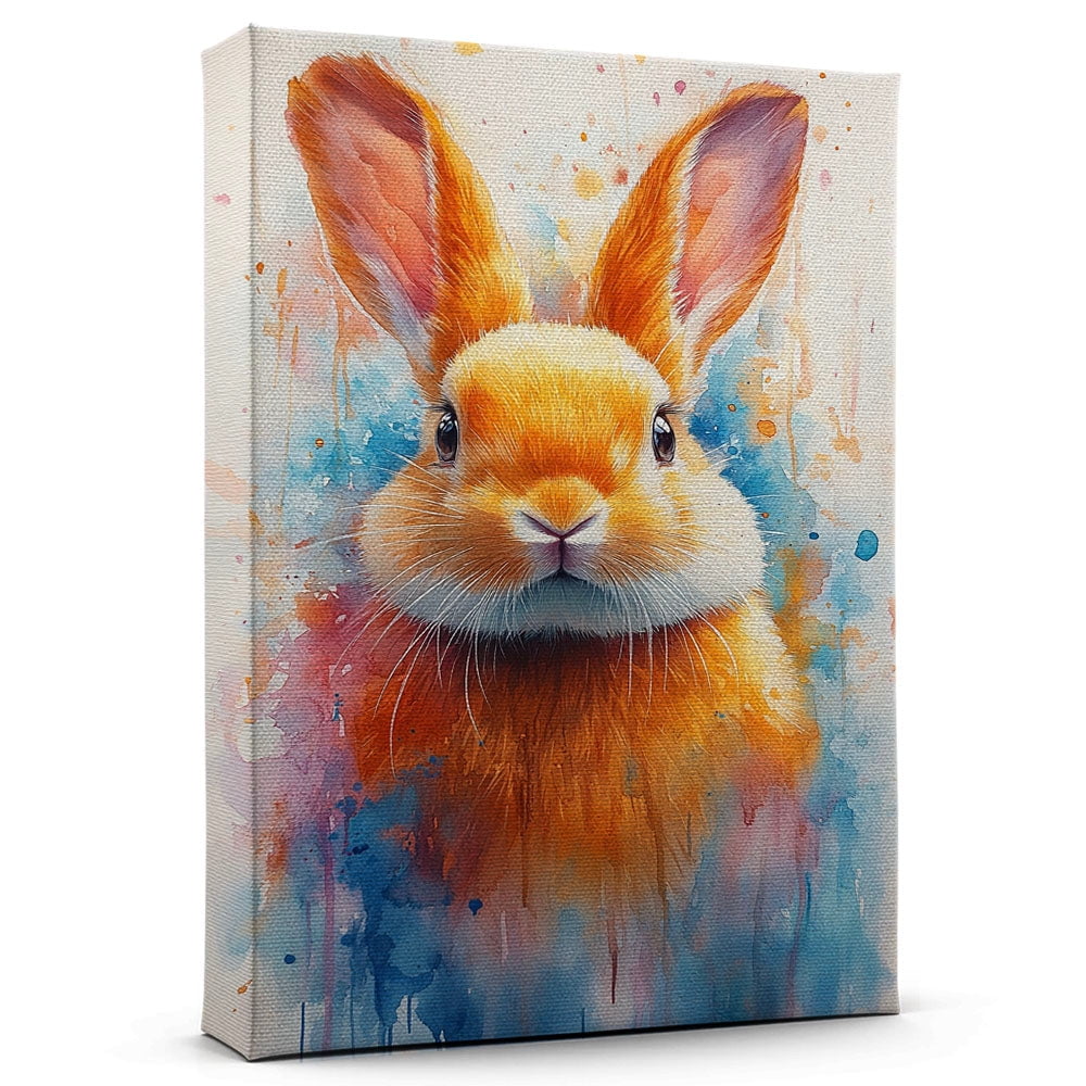 Rabbit Broken Orange Holland Lop Canvas For Wall, Funny Animal Decor ...