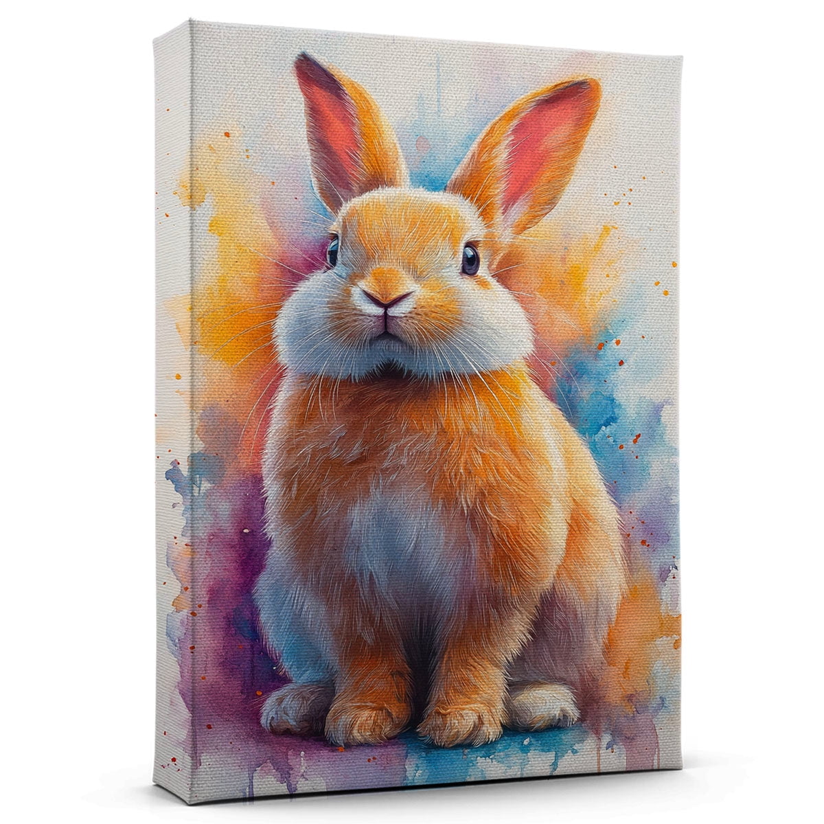 Rabbit Broken Red Holland Lop Canvas Art Animals, Colorful Rabbit ...