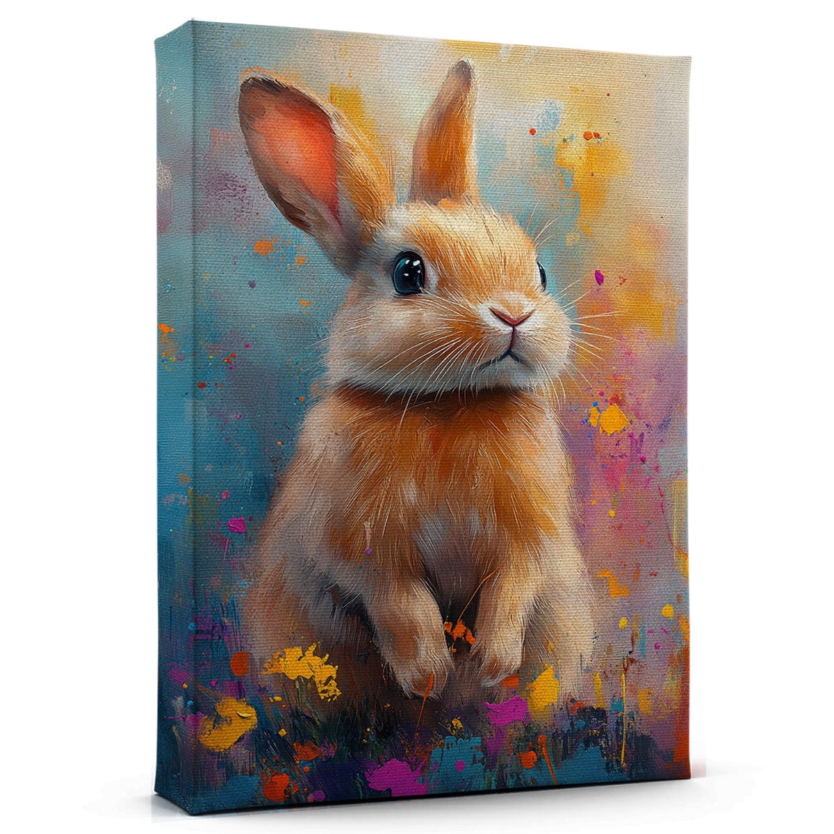 Rabbit Brown Tan Mini Lop Art Print Canvas, Animal Decor for Bedroom ...