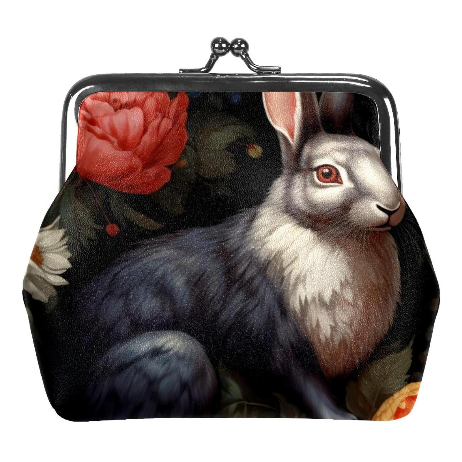 Rabbit Bunny Coin Purse Kiss Lock Change Purse Vintage Trinkets Pouch ...