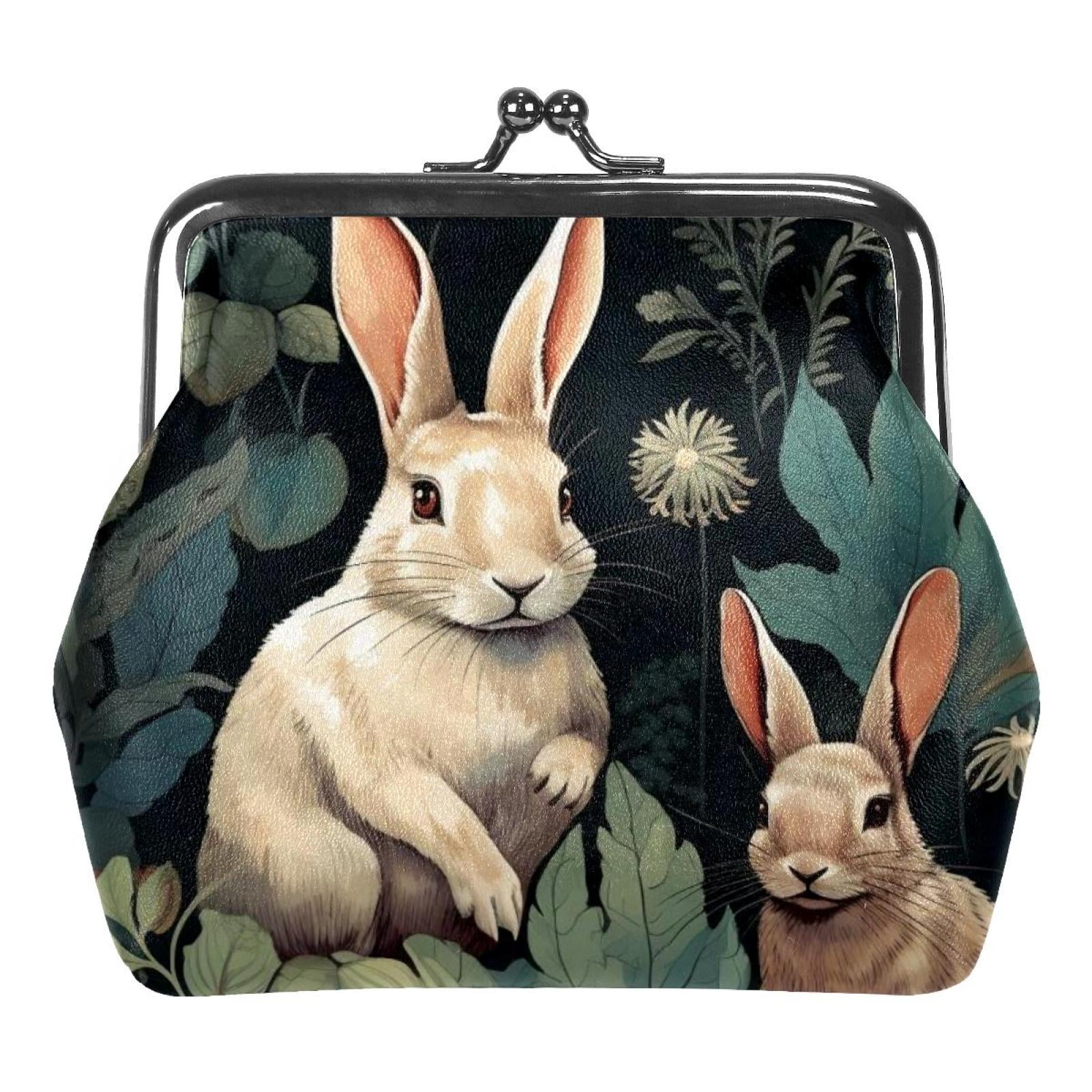 Rabbit Bunny Coin Purse Kiss Lock Change Purse Vintage Trinkets Pouch ...