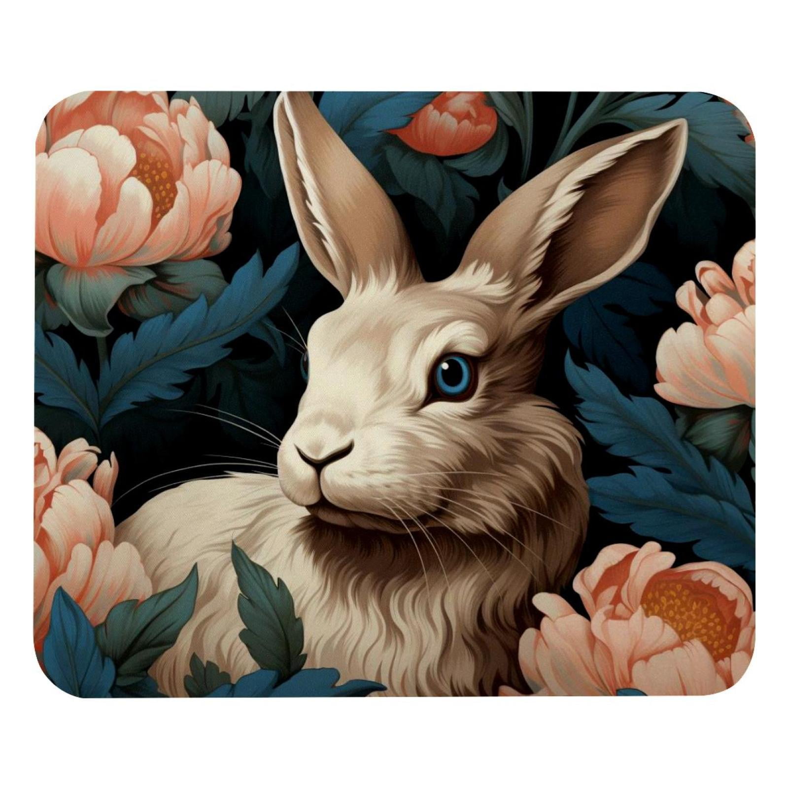Rabbit Bunny Computer Mouse Pad,Rubber Mouse Mat for Gaming, Office ...