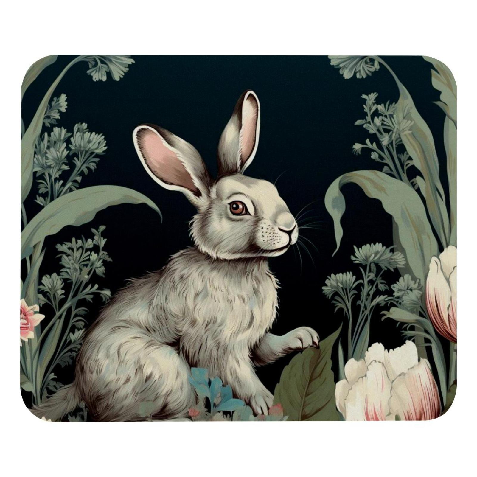 Rabbit Bunny Computer Mouse Pad,Rubber Mouse Mat for Gaming, Office ...
