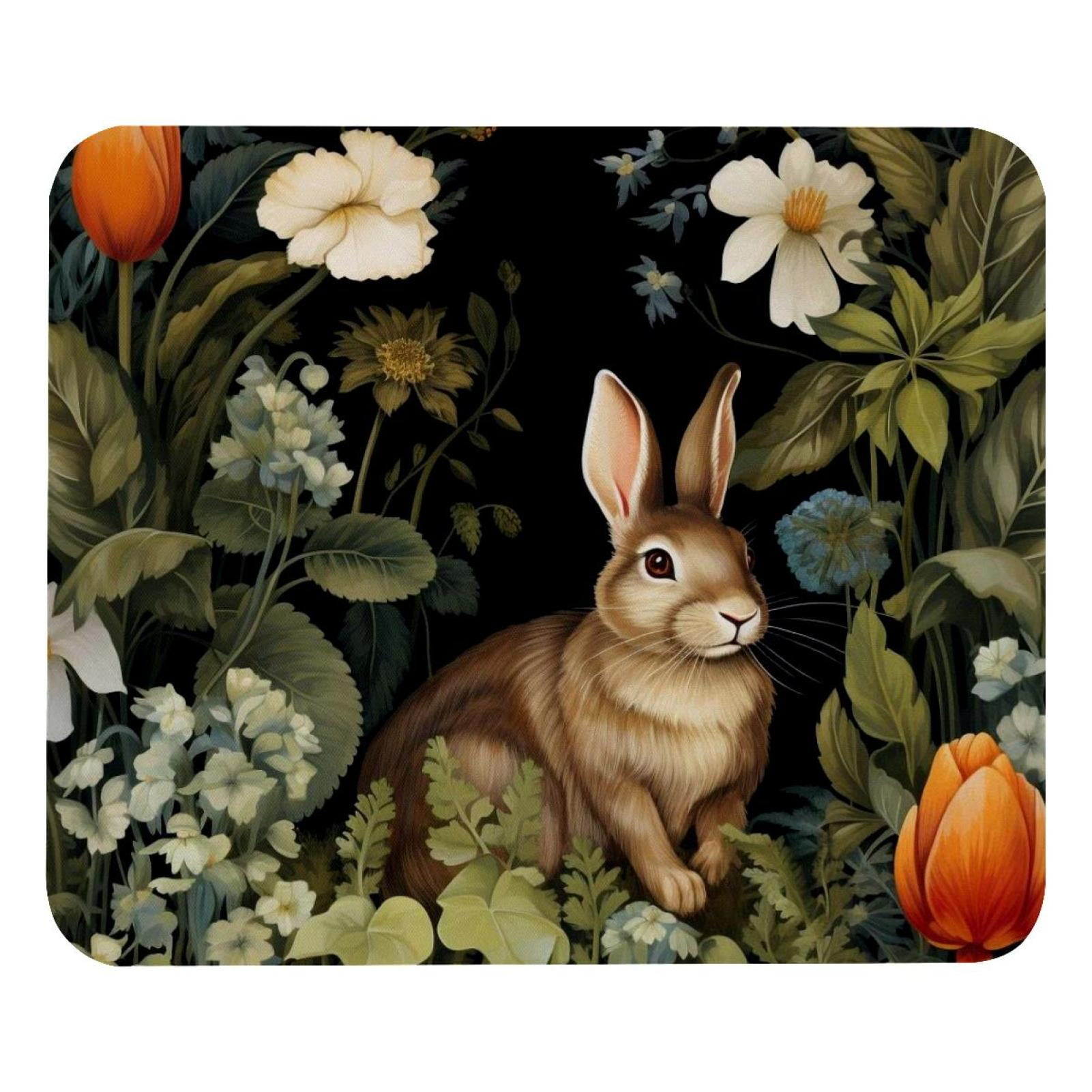 Rabbit Bunny Mouse Pad, Rubber Base Computer Mouse Pads for Wireless ...