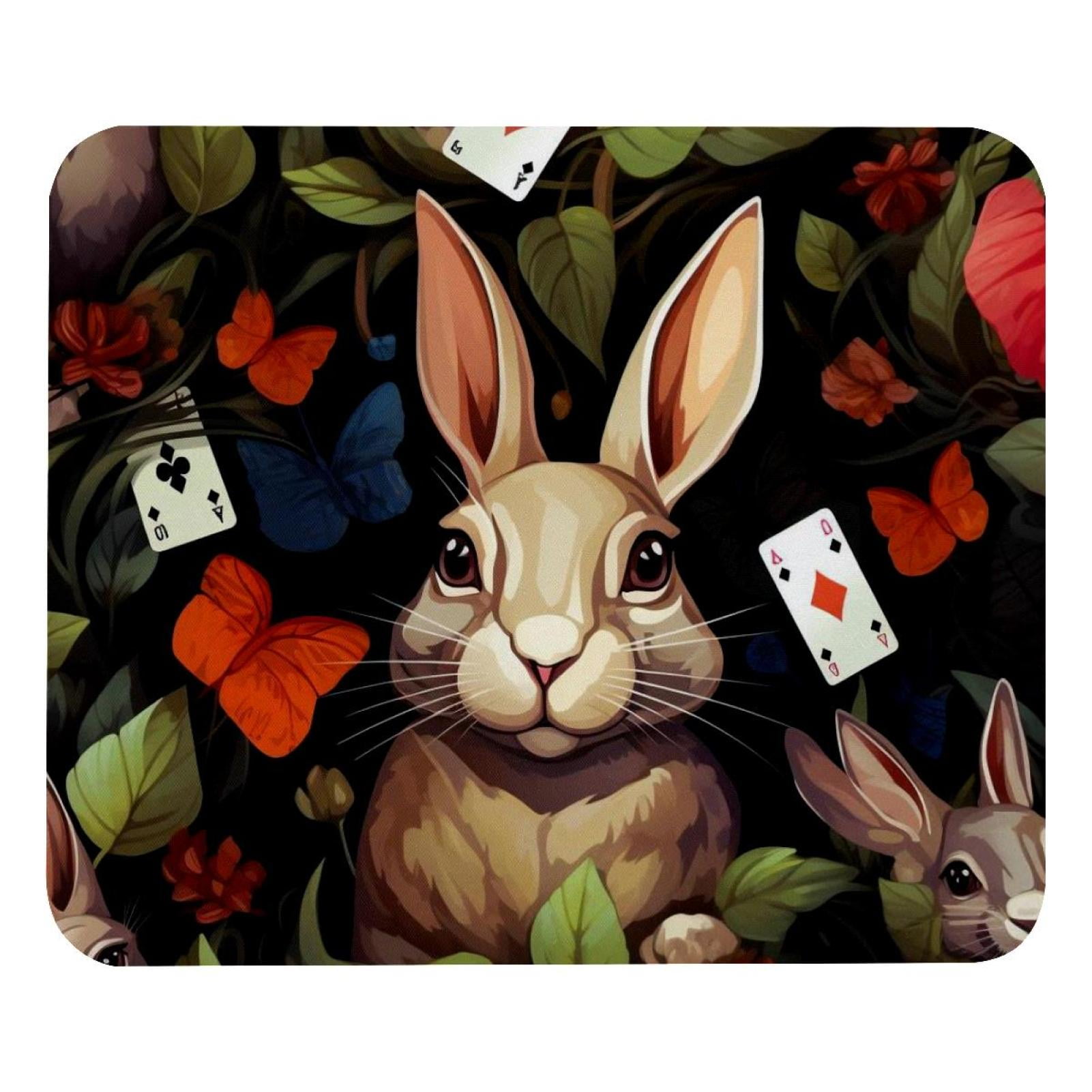 Rabbit Bunny Mouse Pad, Rubber Base Computer Mouse Pads for Wireless ...