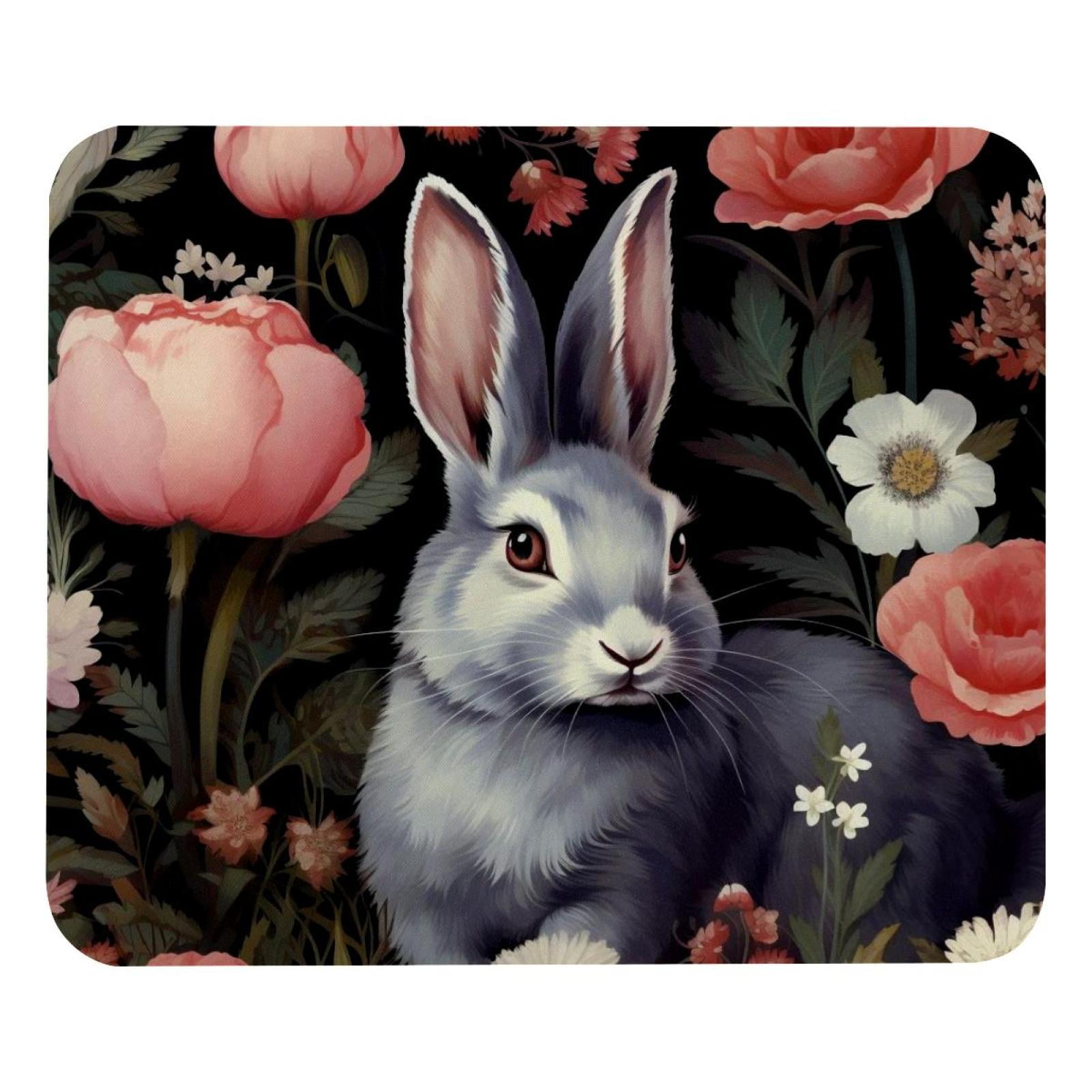 Rabbit Bunny Mouse Pad , Soft Cute Computer Mouse Mat with Rubber Base ...