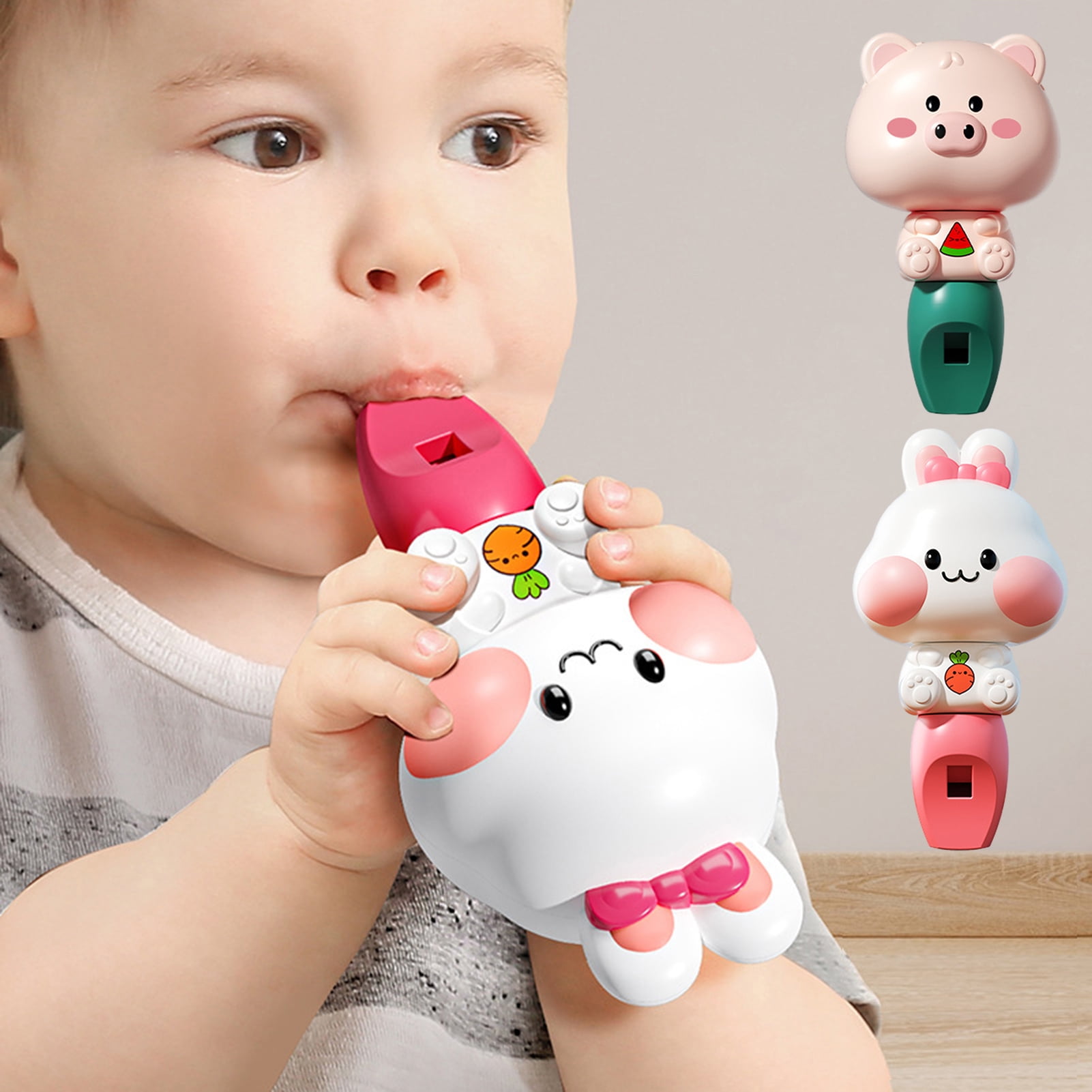 Rabbit Bunny Pig Whistle Speaker Cartoon Fun Portable Kindergarten Toy ...