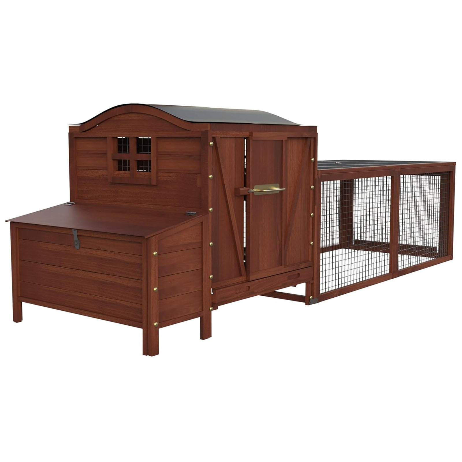 Rabbit Cage, 106in Wooden Chicken Coop for 3-5 Chickens, Small House ...