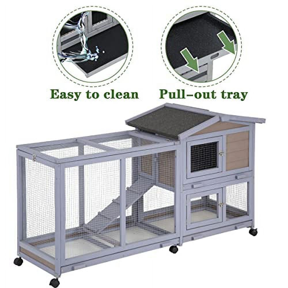 Rabbit Cage Rabbit Hutch Guinea Pig Cage Large Indoor Outdoor Bunny ...