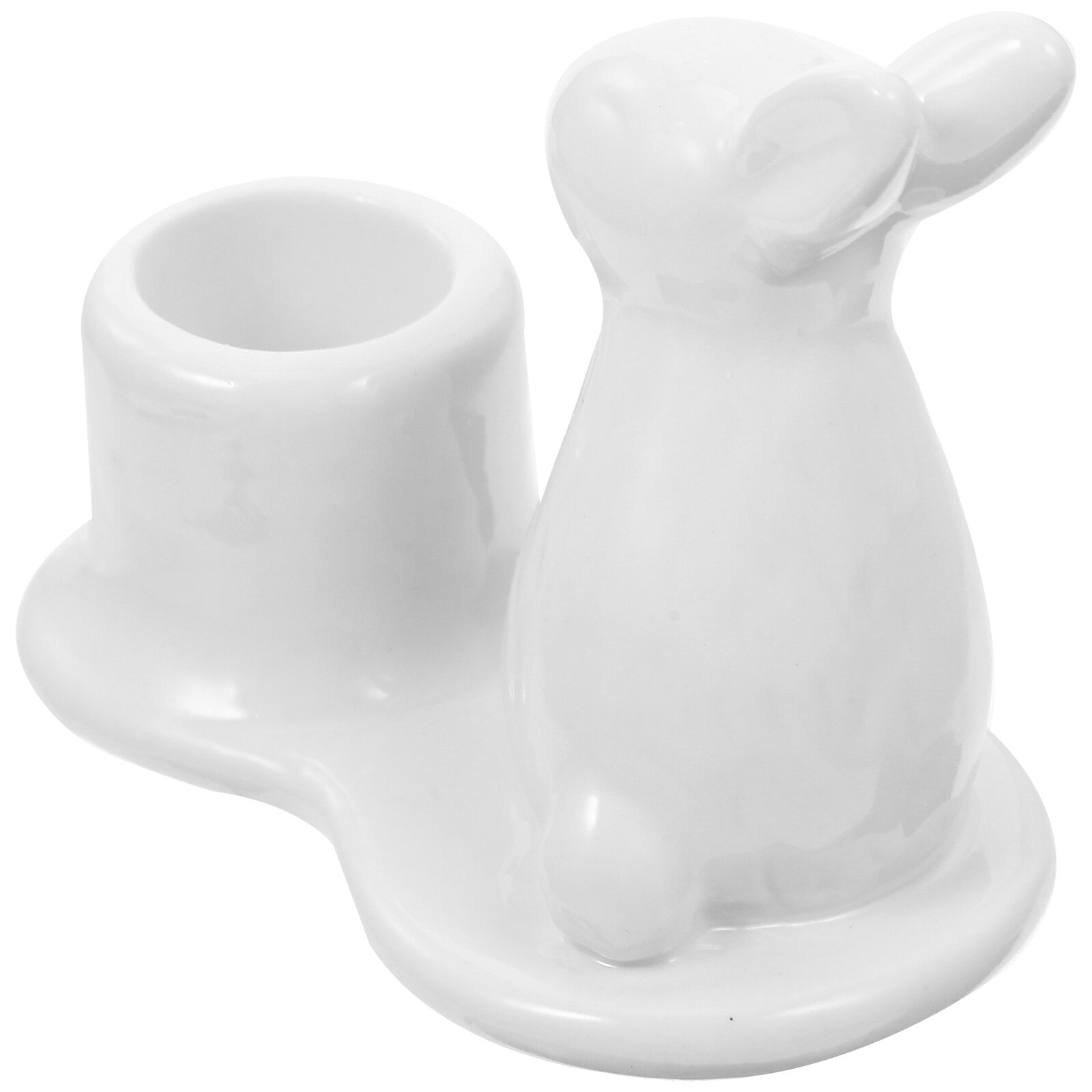 Raindrops White Ceramic Rabbit Candle Holder for Home Decor Stylish and ...