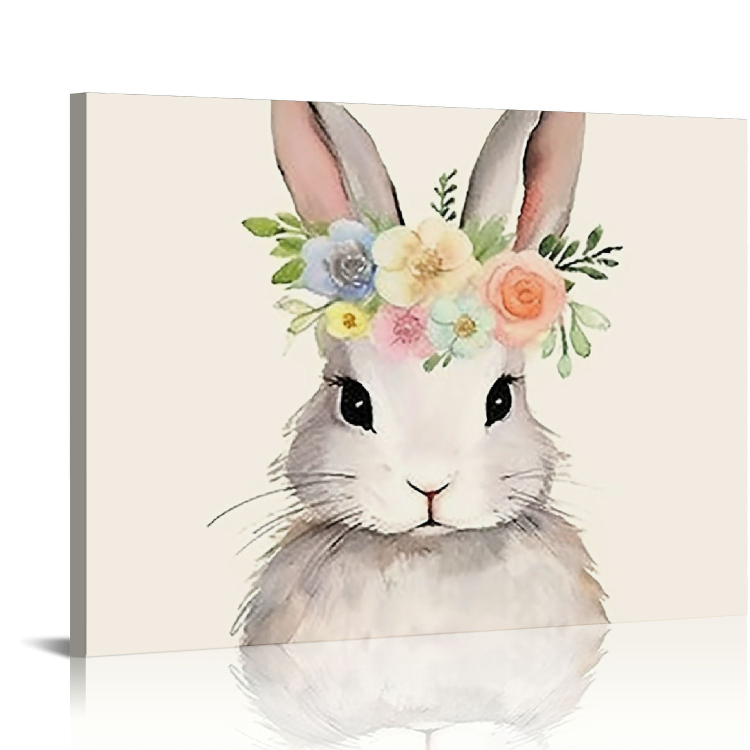 Rabbit Canvas Wall Art Nursery Artwork Canvas Animal Picture With ...