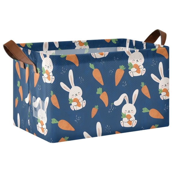 Rabbit Carrot Pattern Collapsible Storage Bin Open Home Shelf Basket ...